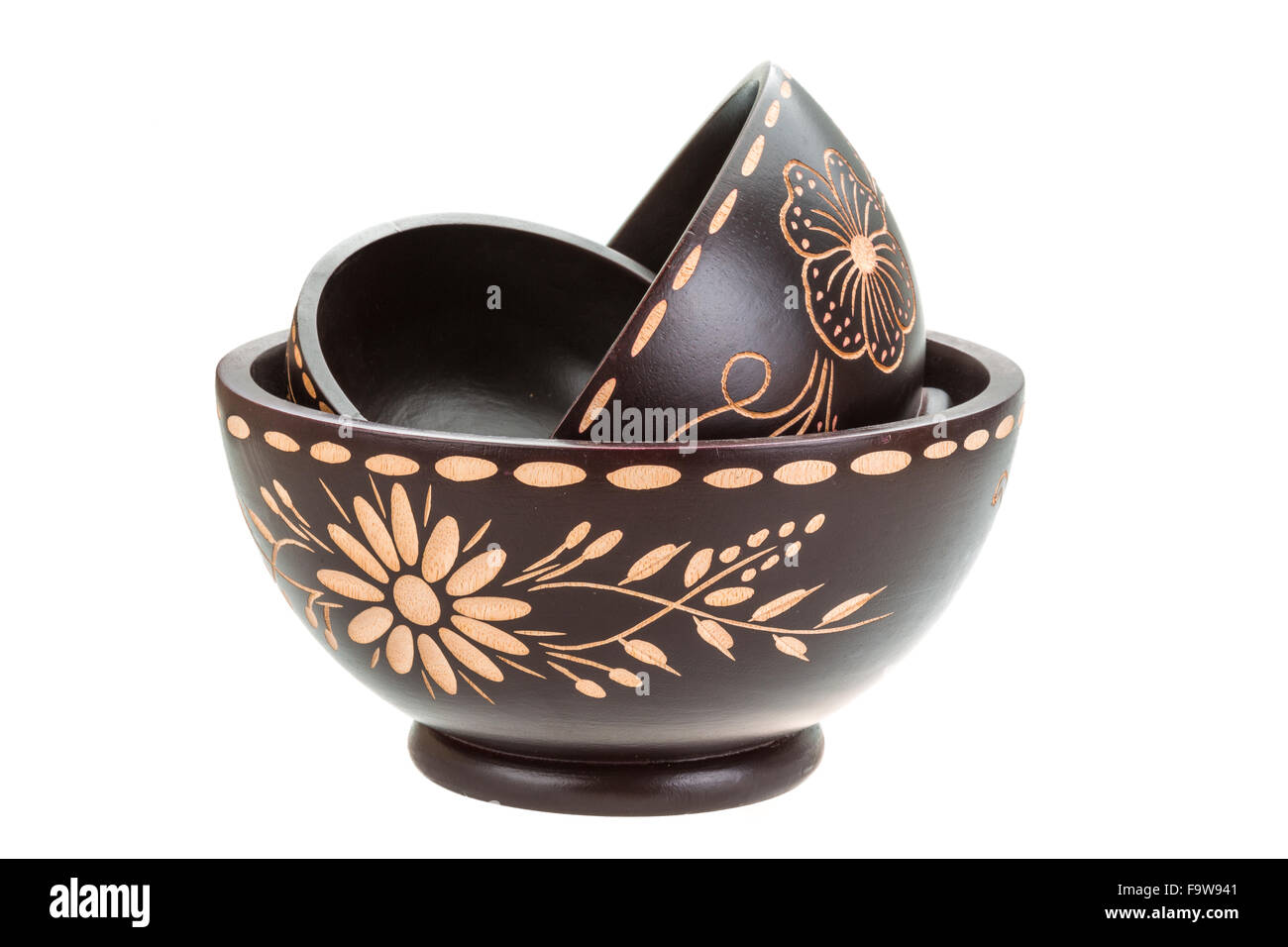 Wood Thai plate Stock Photo - Alamy