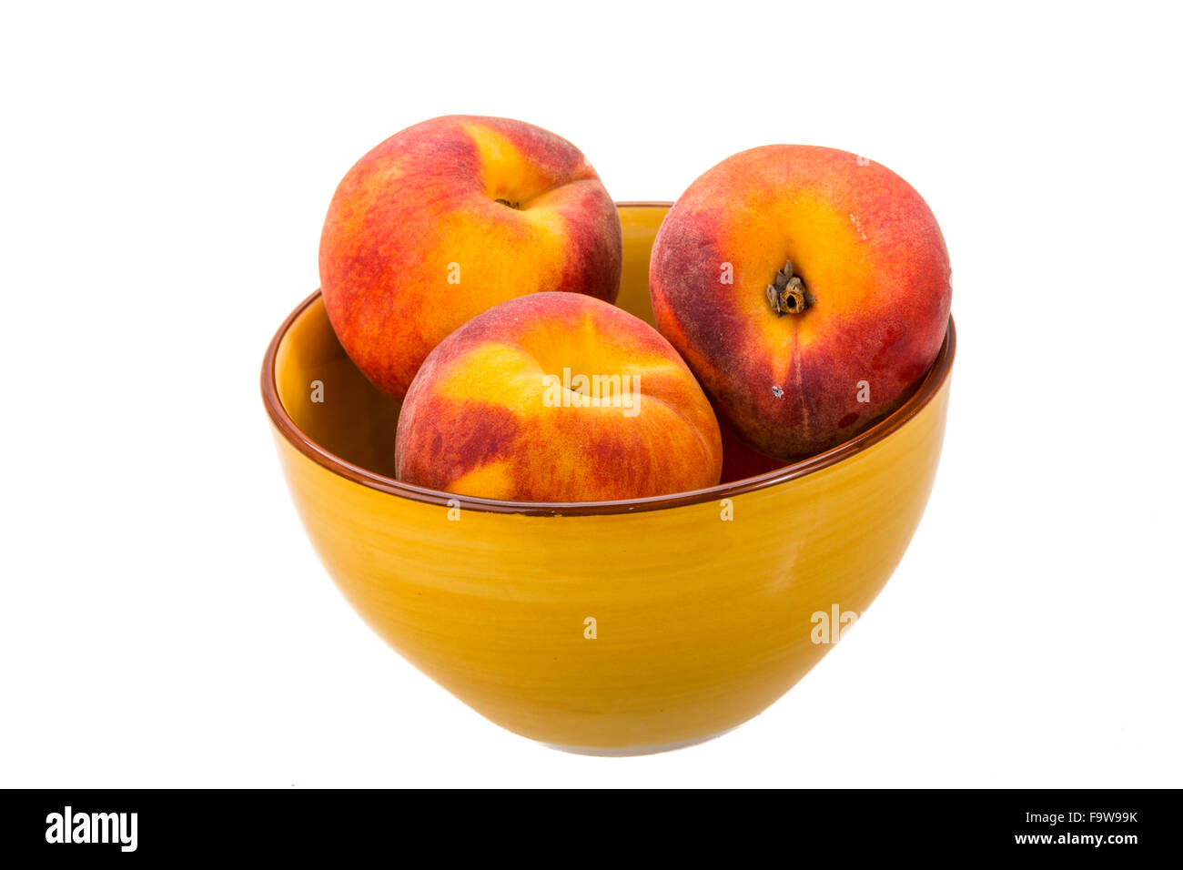 Bright ripe peaches isolated Stock Photo - Alamy
