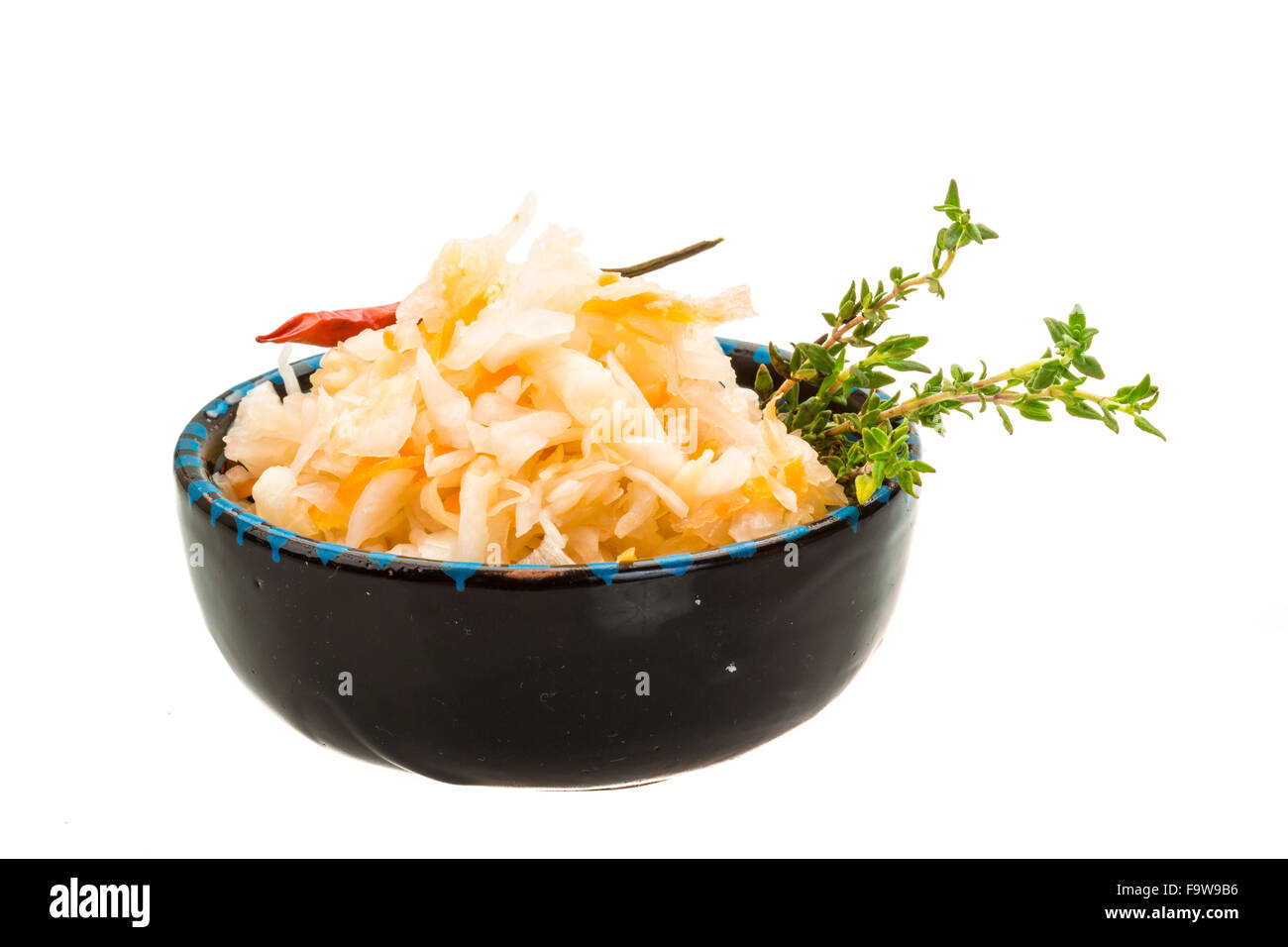 Fermented cabbage with herbs Stock Photo - Alamy