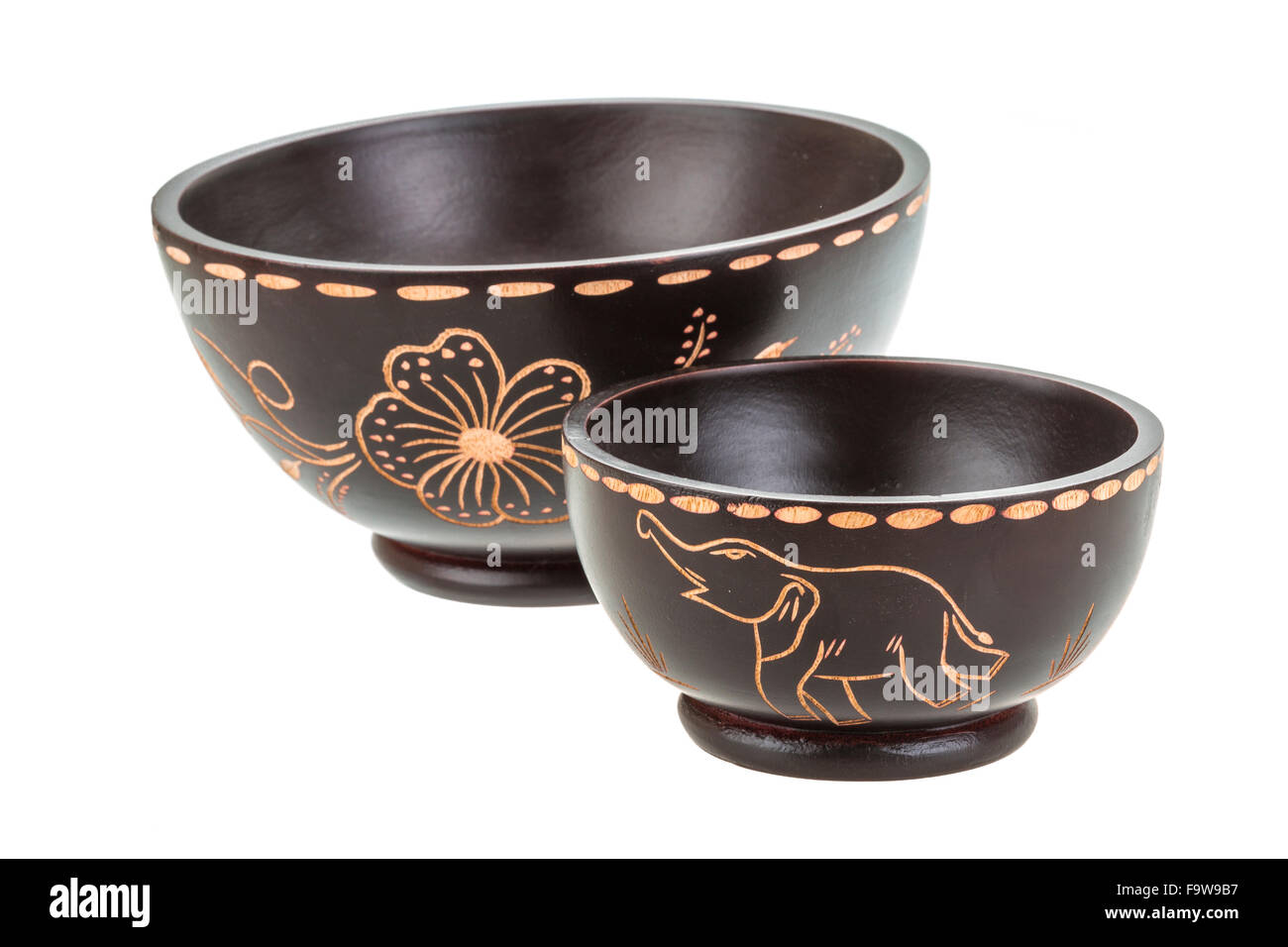 Wood Thai plate Stock Photo - Alamy