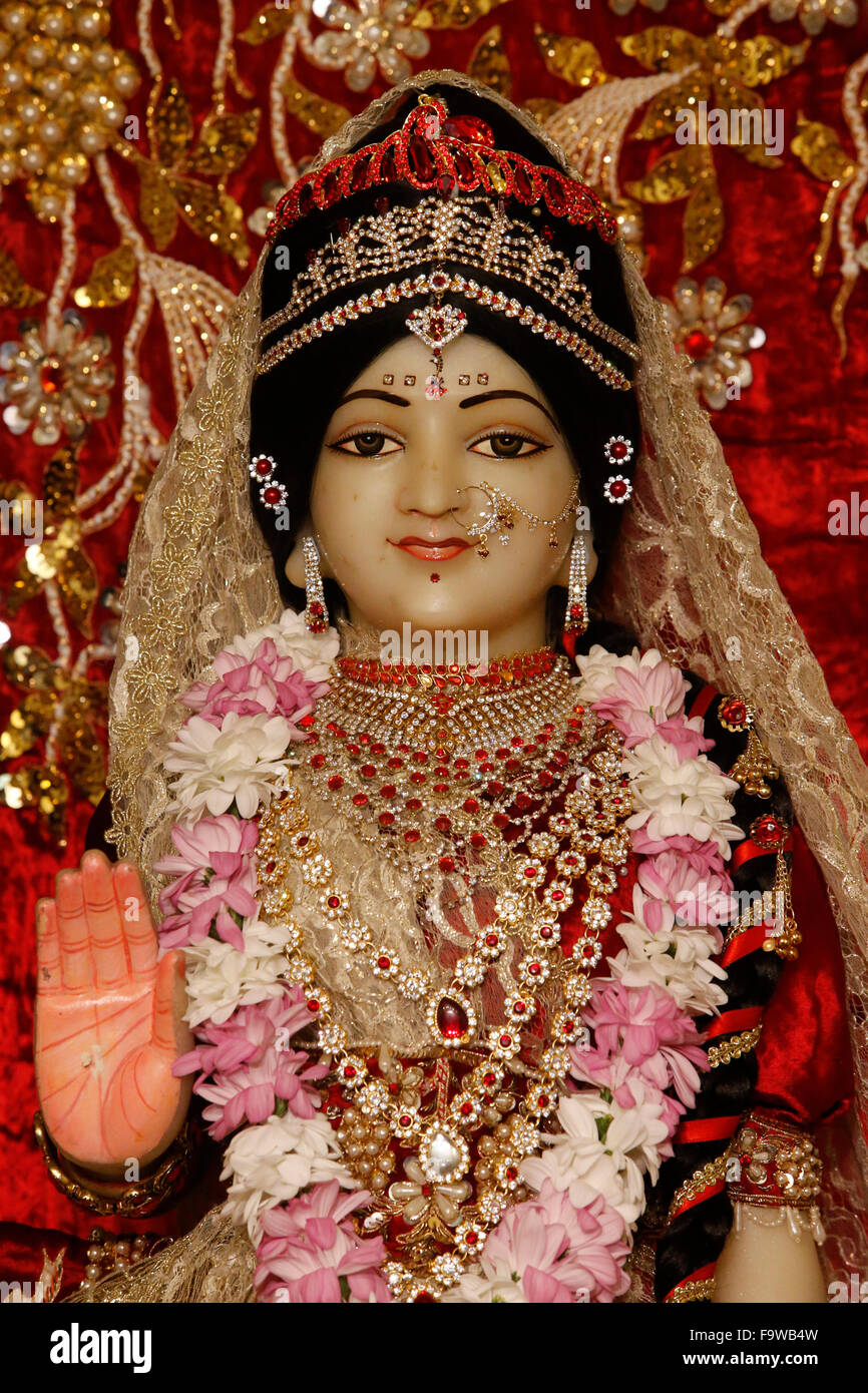 Statue of goddess Radha in an ISKCON temple Stock Photo - Alamy