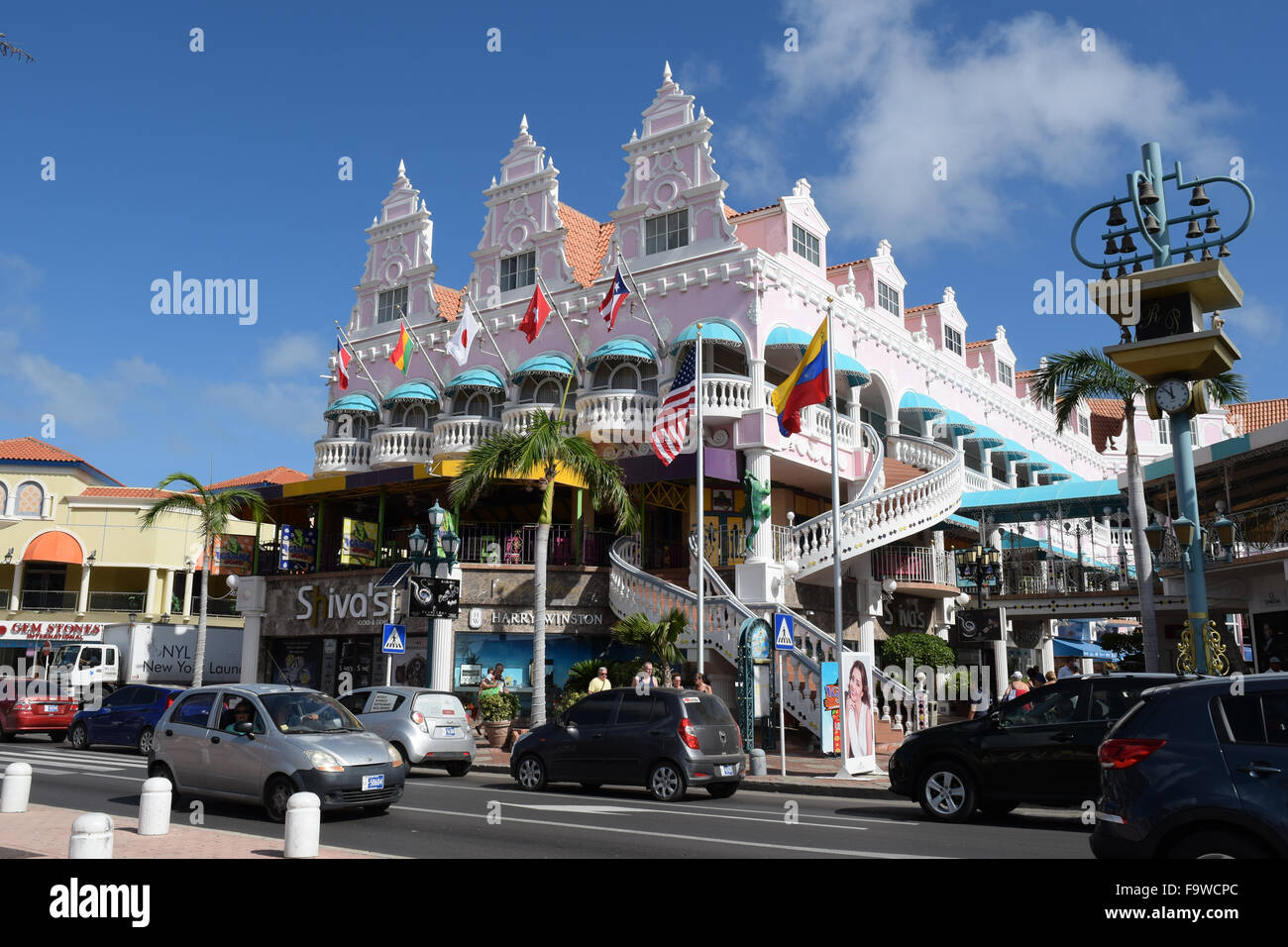 Art deco building in Oranjestad Aruba in the Caribbean Stock Photo - Alamy
