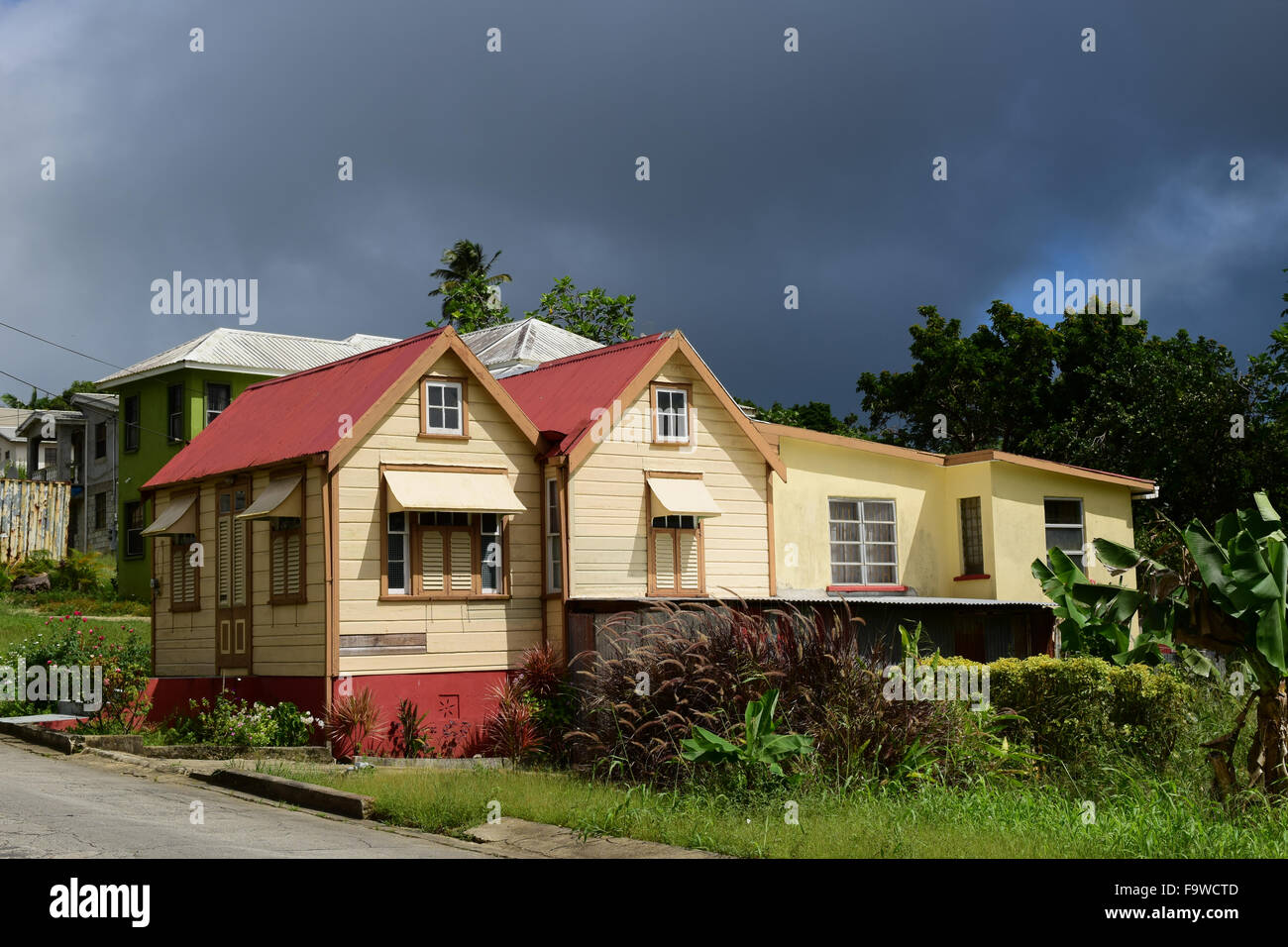 Chattel houses on the island of Barbados in the West Indies Caribbean ...