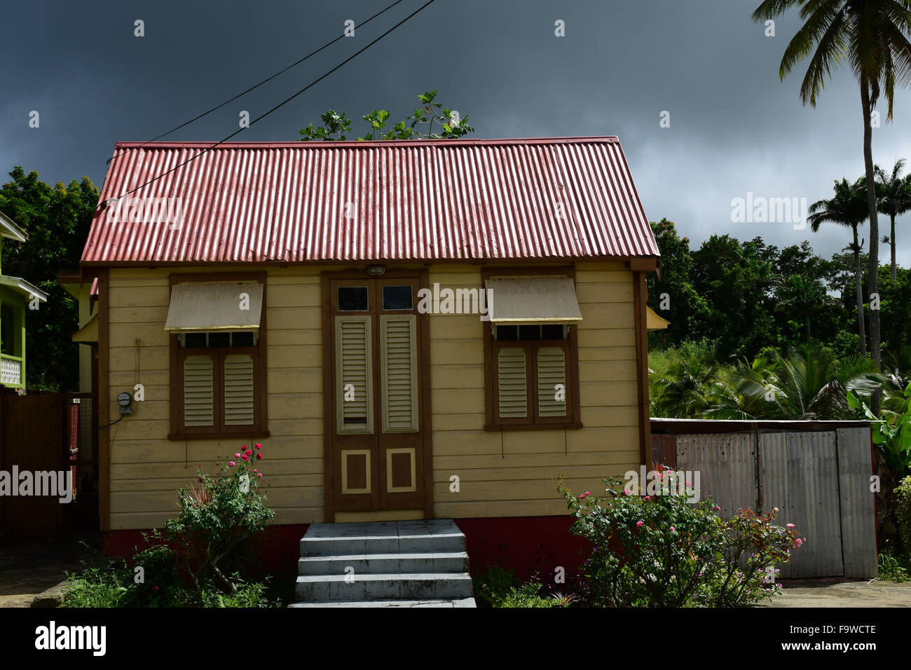 Chattel houses on the island of Barbados in the West Indies Caribbean ...