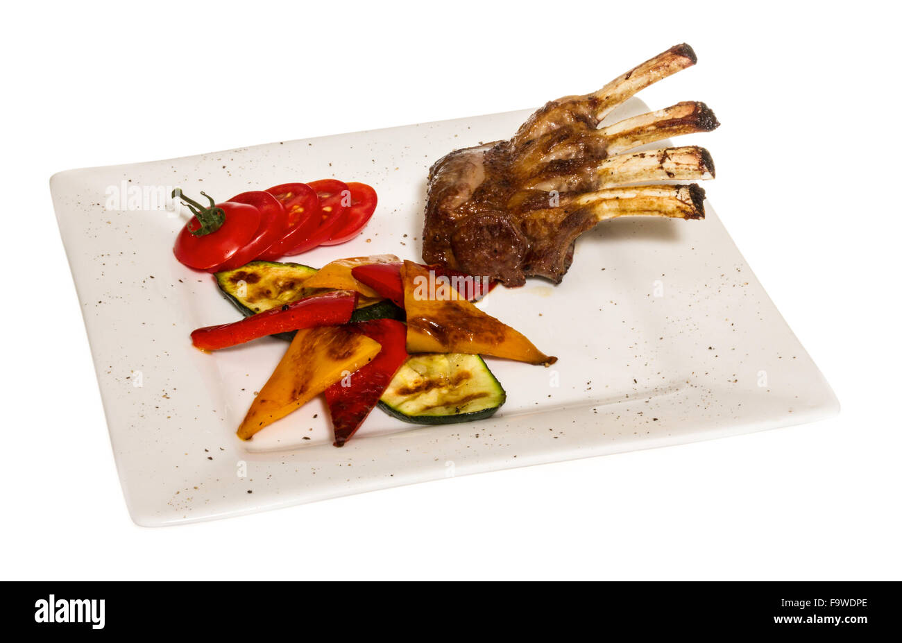 Gourmet Main Entree Course Grilled Lamb steak Stock Photo - Alamy