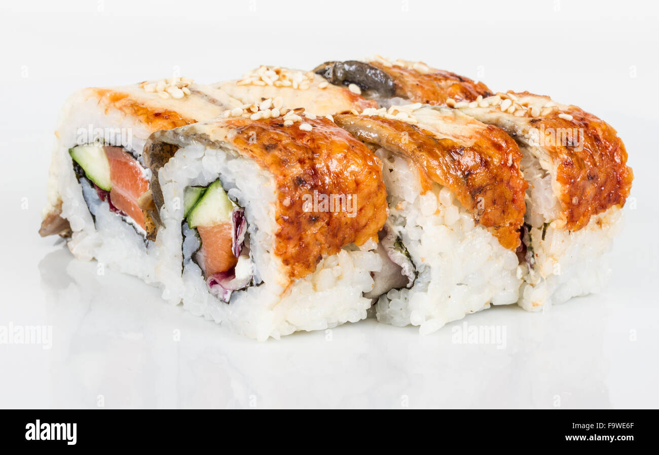 Japanese traditional Cuisine - Maki Roll with Cucumber , Cream Cheese ...