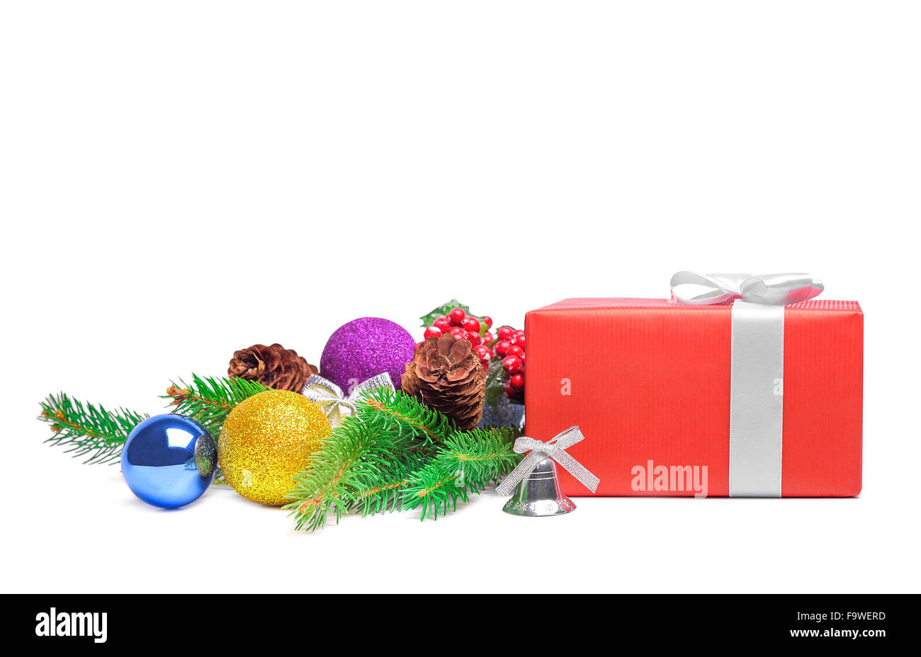 Christmas bell gift box Cut Out Stock Images & Pictures - Alamy