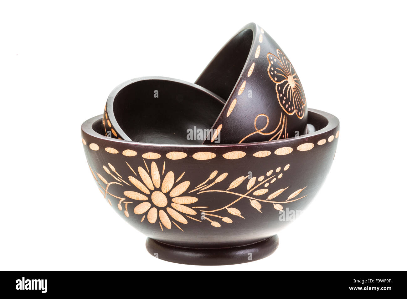 Wood Thai plate Stock Photo - Alamy