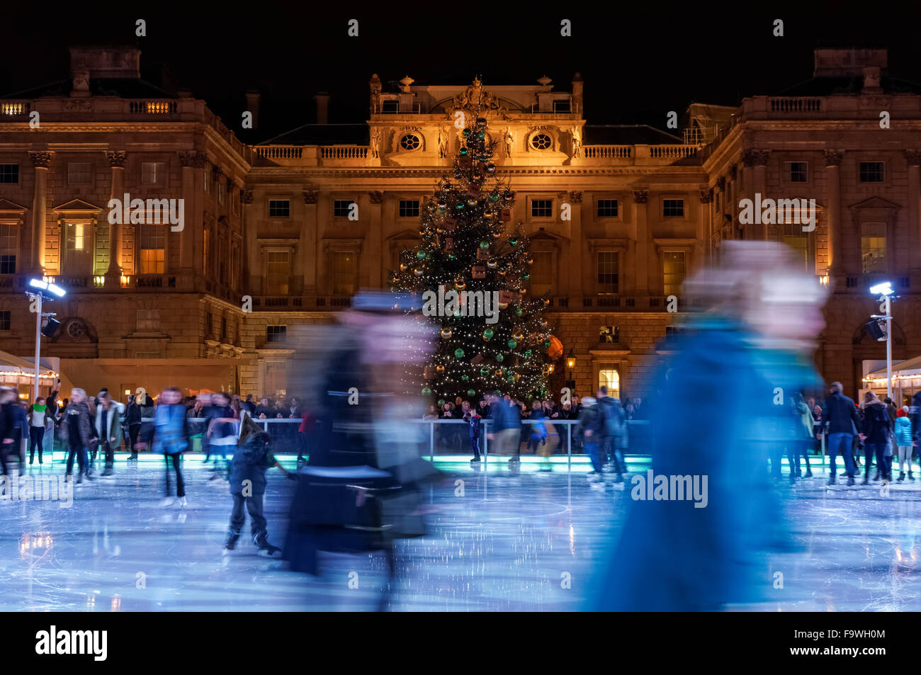 People ice skating at Somerset House Ice Rink, London England United ...