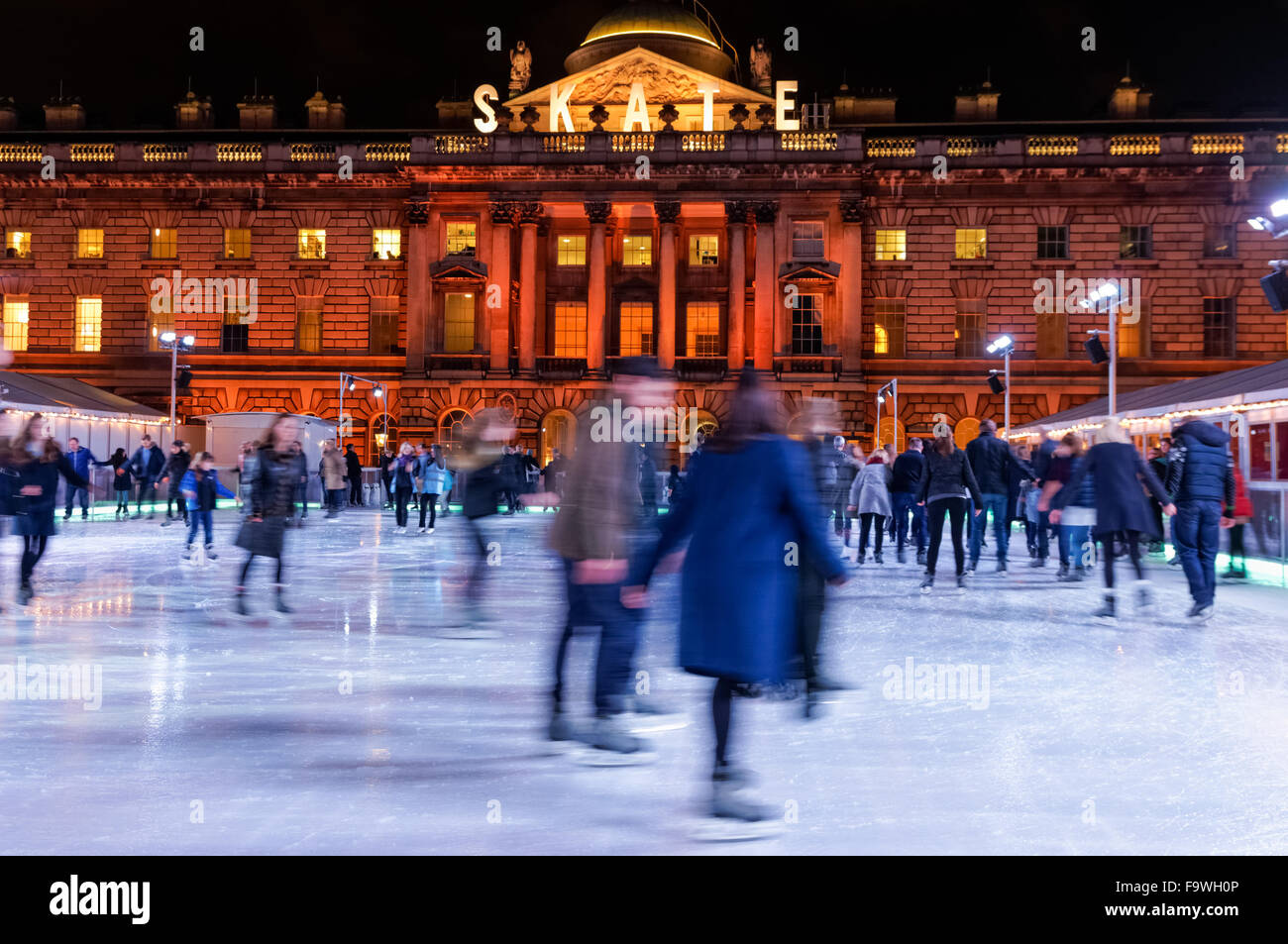 People ice skating at Somerset House Ice Rink, London England United ...