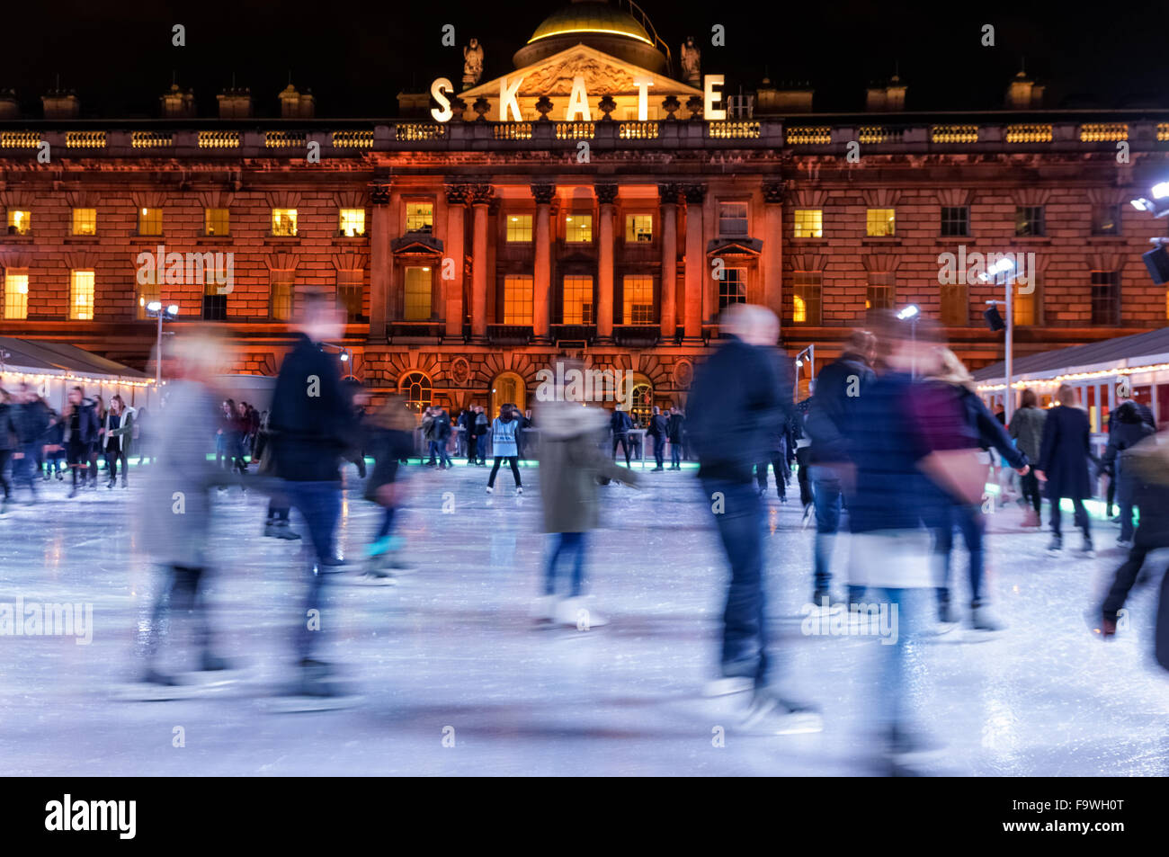 People ice skating at Somerset House Ice Rink, London England United ...