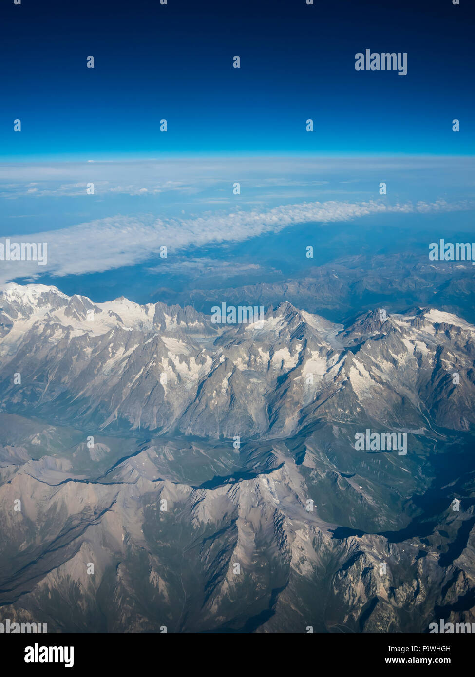 Aerial view of the Alps Stock Photo - Alamy