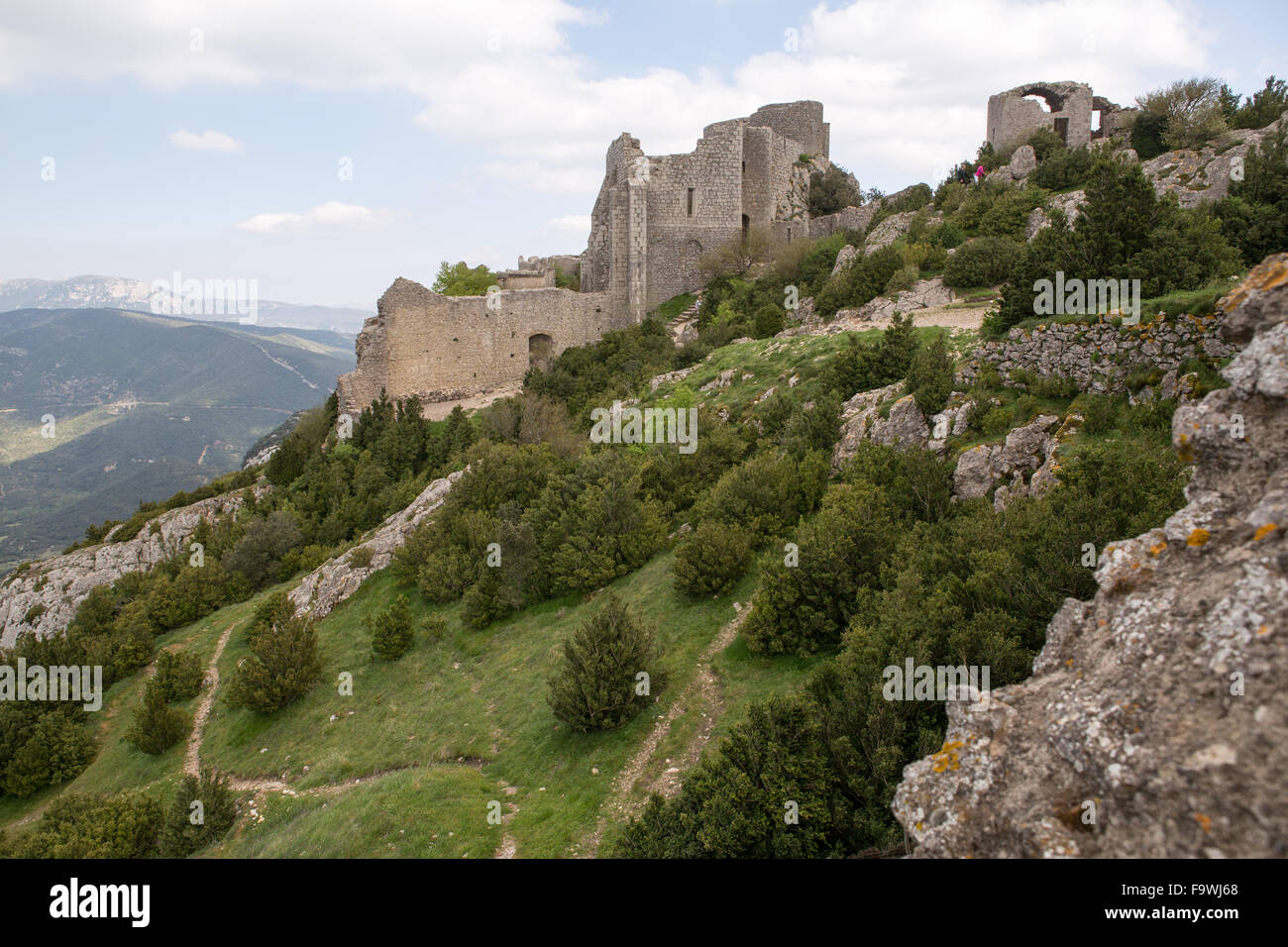 Peyrepertuse castle and mountain in French Pyrenees Stock Photo - Alamy