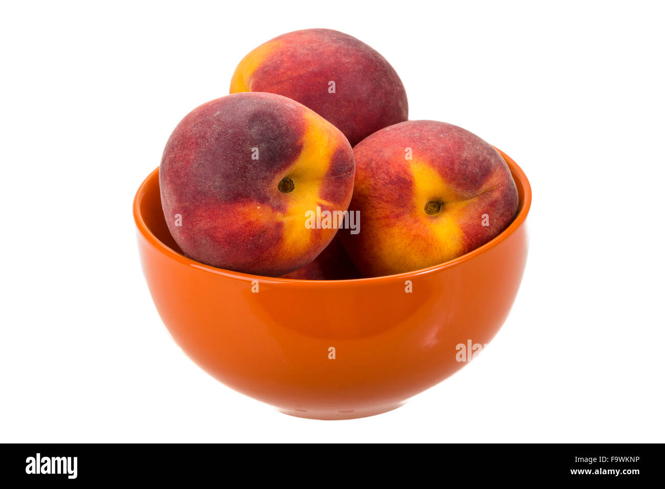 Ripe bright peaches isolated on white Stock Photo - Alamy