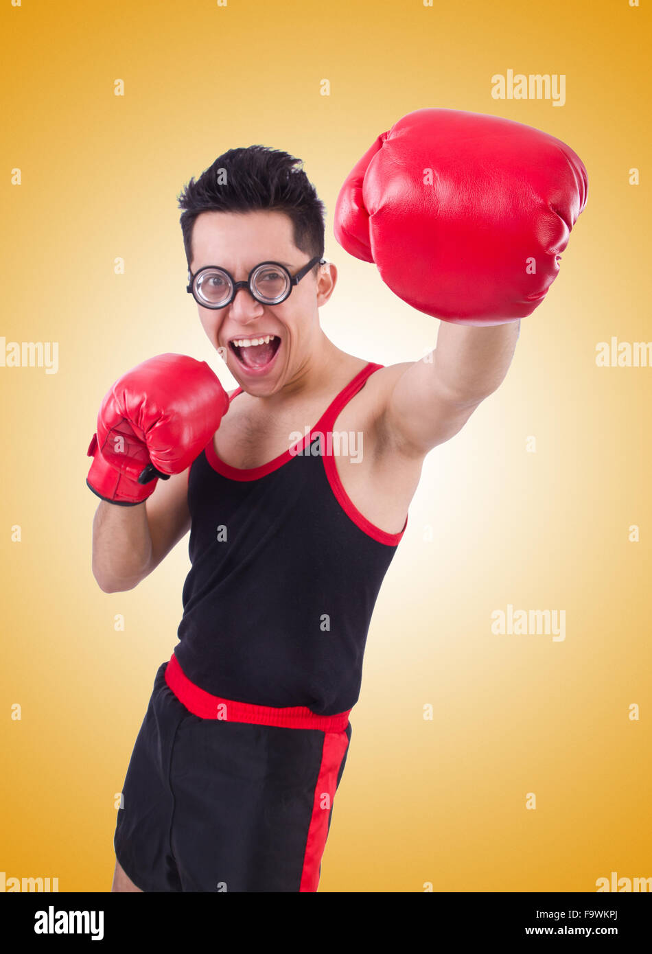 Funny boxer isolated on the white background Stock Photo - Alamy