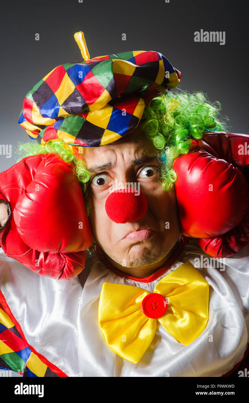 Funny clown in comical concept Stock Photo - Alamy