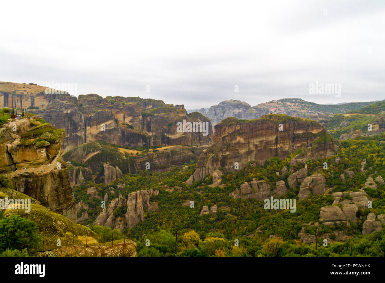 Meteora cliffs and monasteries Stock Photo - Alamy