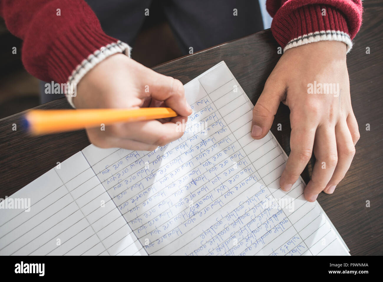 Hands holding booklet and ballpen hi-res stock photography and images ...