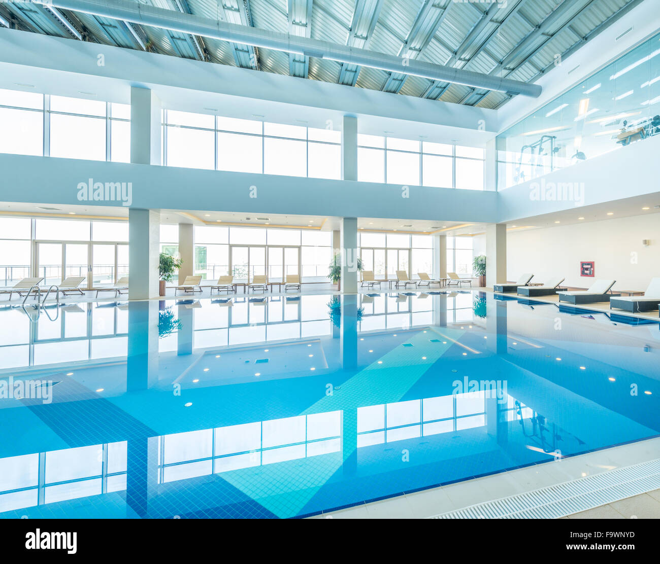 Indoor swimming pool in healthy concept Stock Photo - Alamy