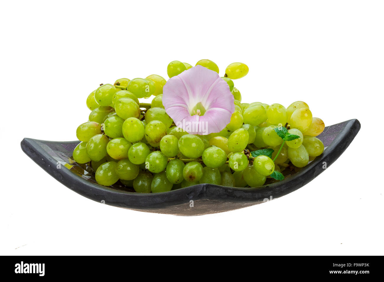 Yellow Grape with flower isolated Stock Photo - Alamy
