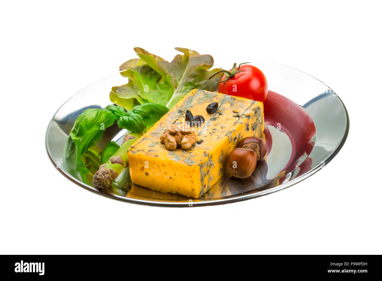 Gold cheese with mould Stock Photo - Alamy