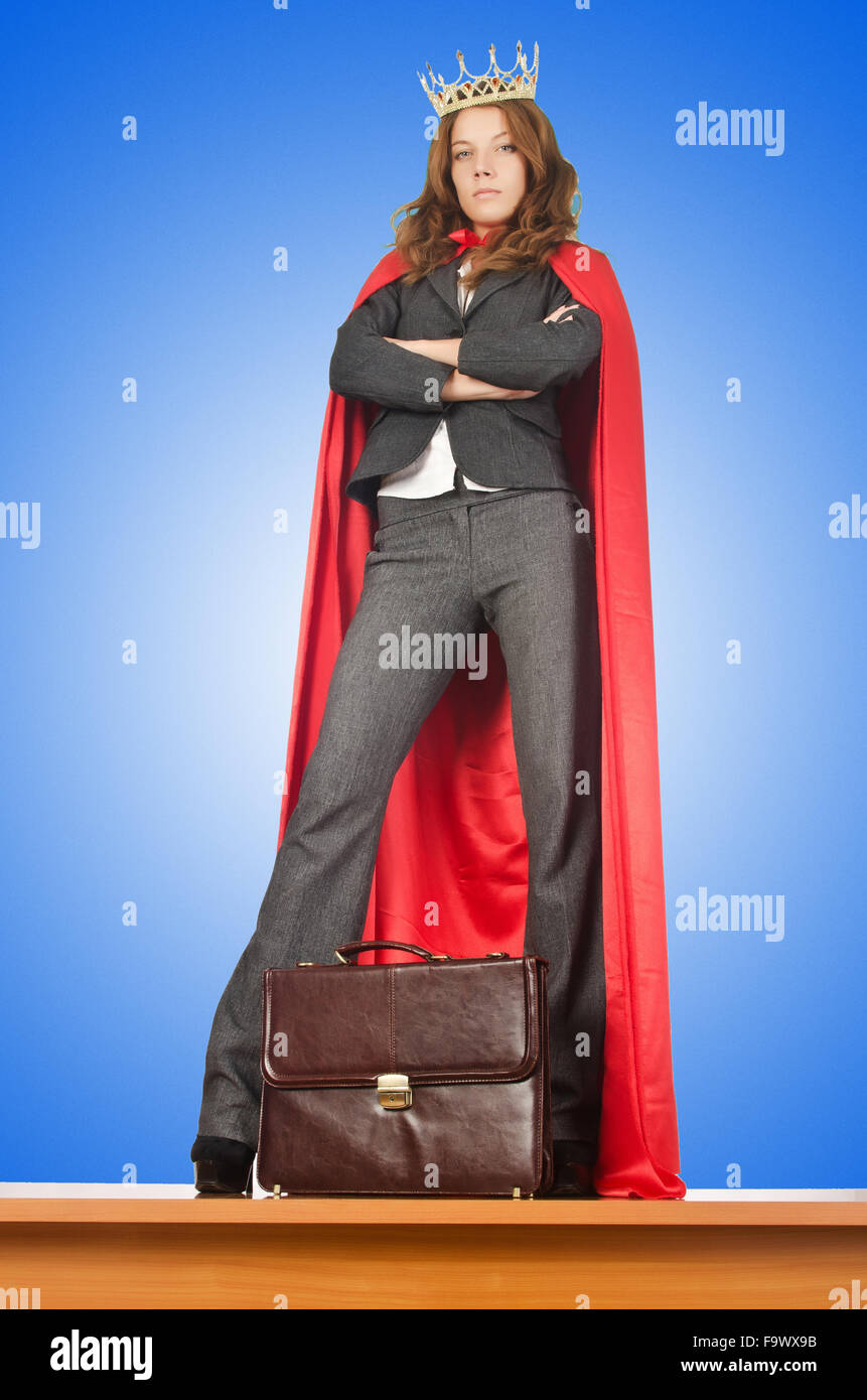 Queen businessman standing on the desk Stock Photo - Alamy