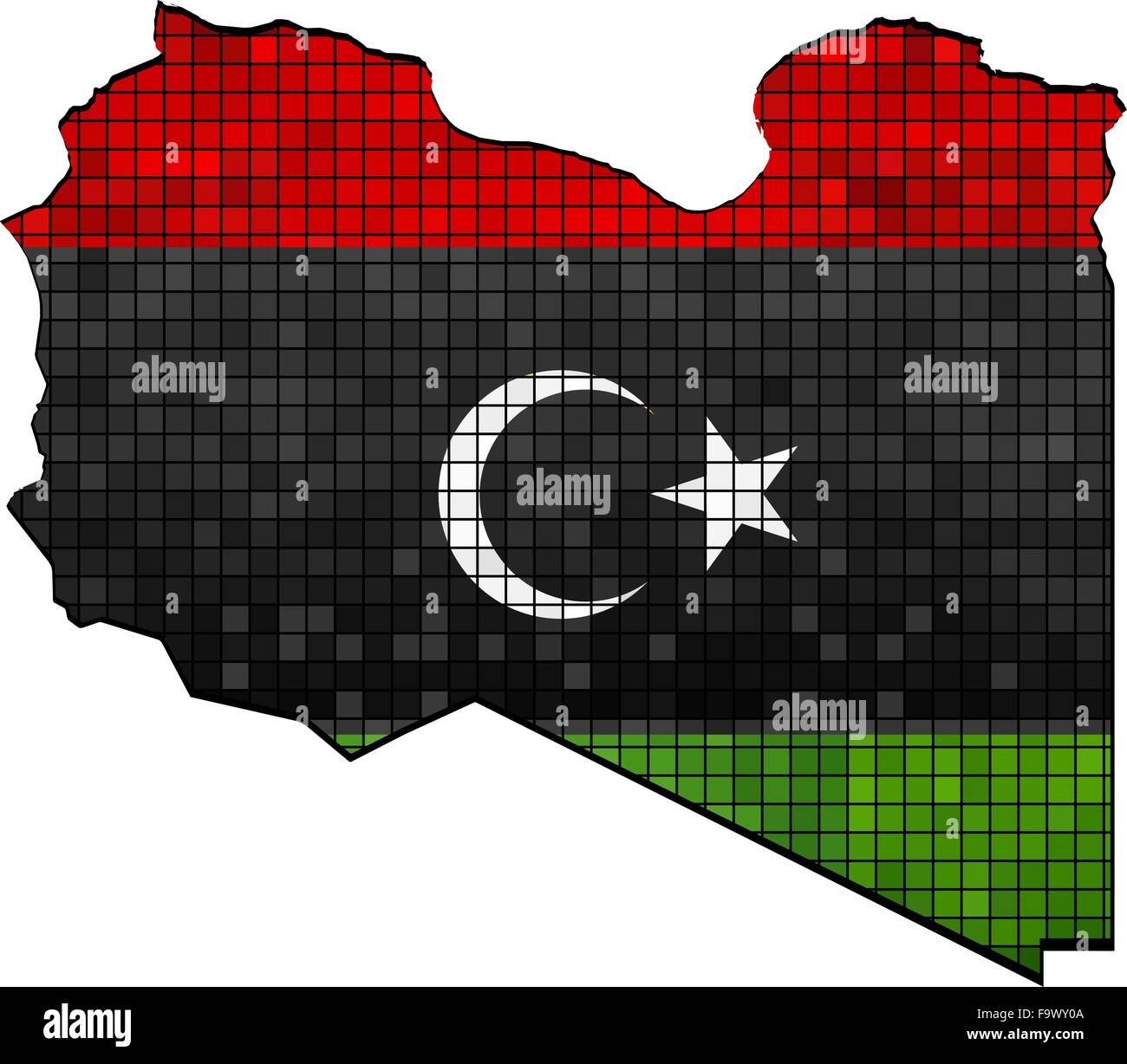 Libya map with flag inside Stock Vector Image & Art - Alamy