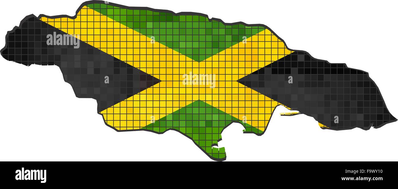 Jamaica map with flag inside Stock Vector Image & Art - Alamy