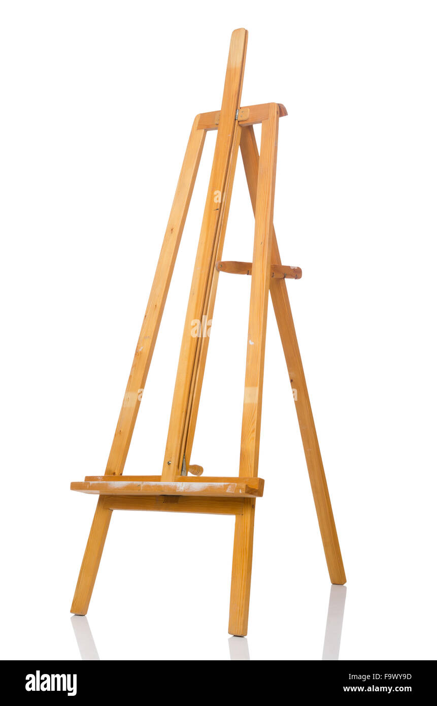 Easel isolated on the white background Stock Photo - Alamy