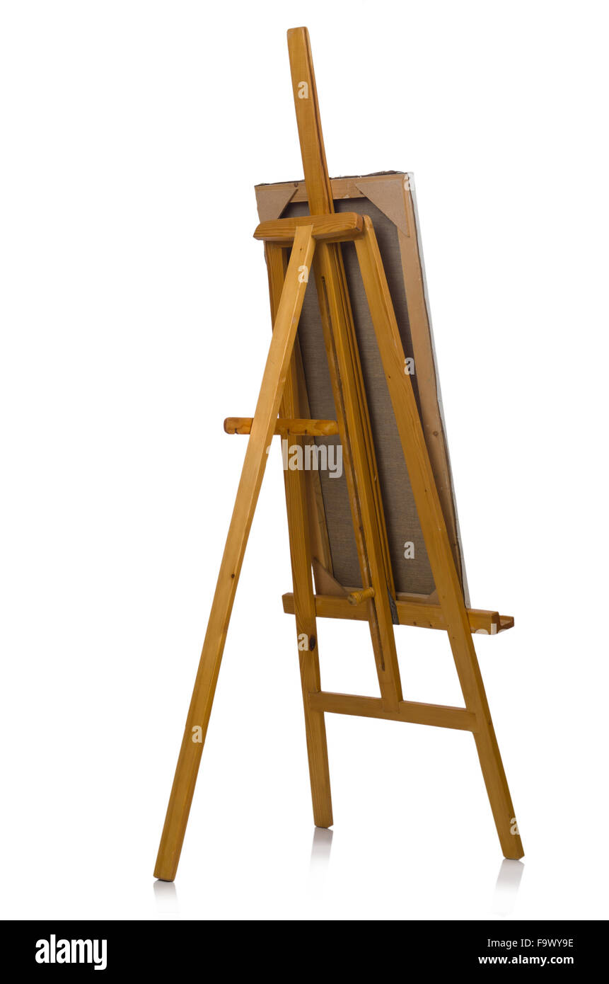 Easel isolated on the white background Stock Photo - Alamy
