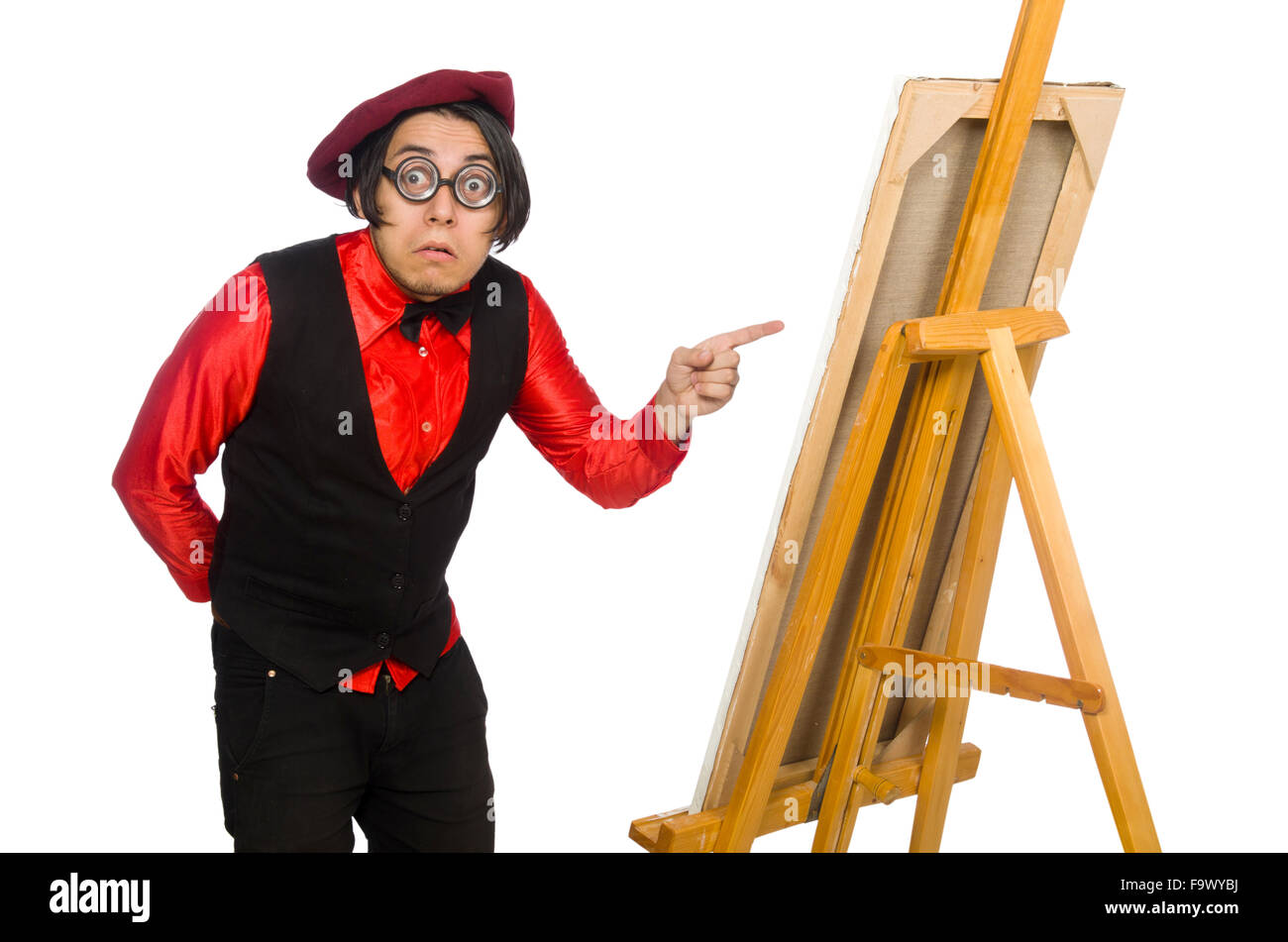 Funny artist isolated on white Stock Photo - Alamy
