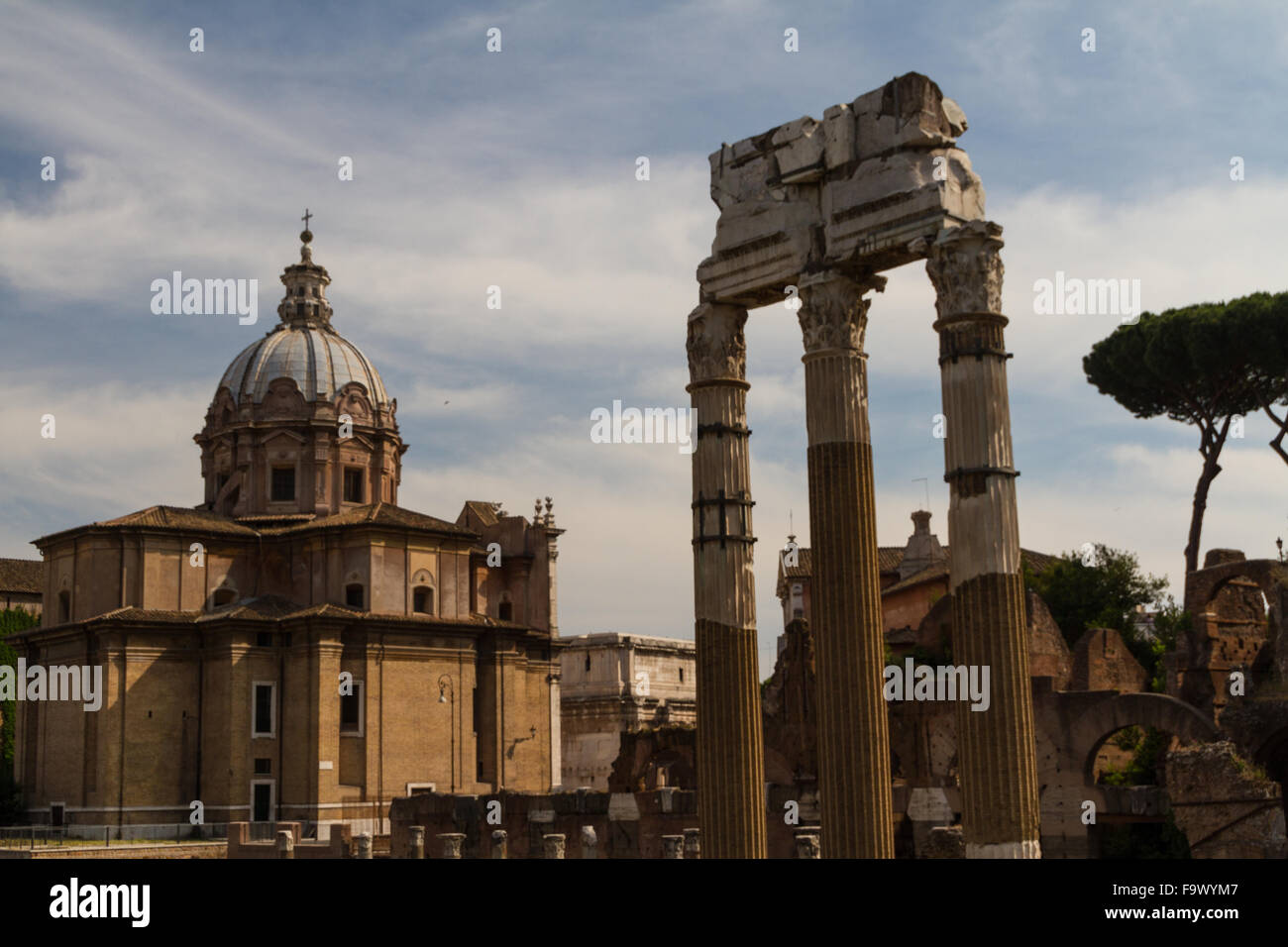 Building ruins and ancient columns in Rome, Italy Stock Photo - Alamy
