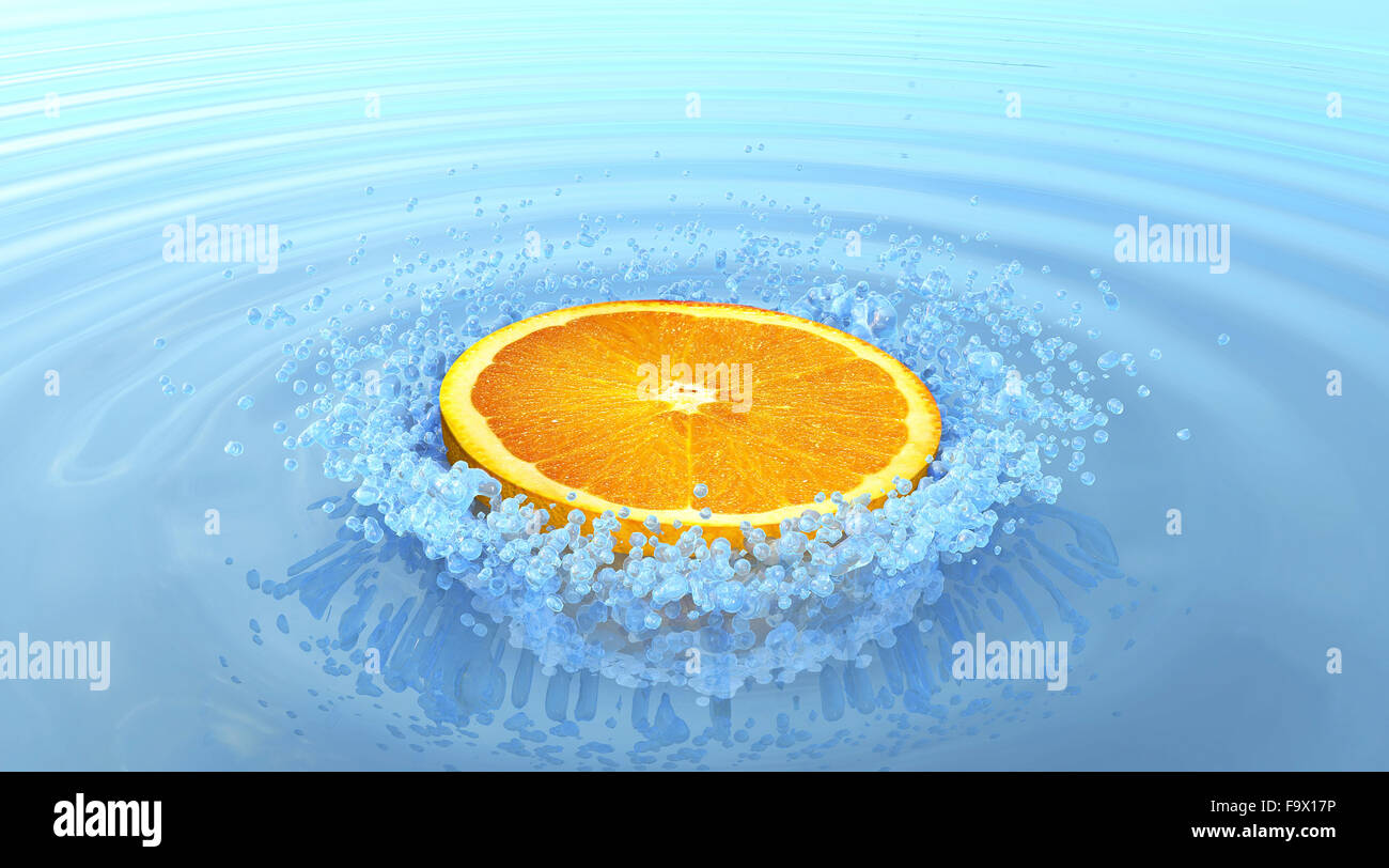 Orange water splash hi-res stock photography and images - Alamy