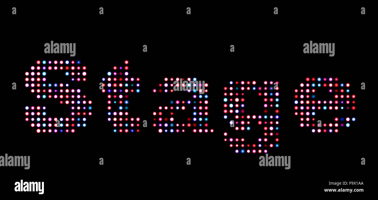 Stage colorful led text Stock Photo - Alamy