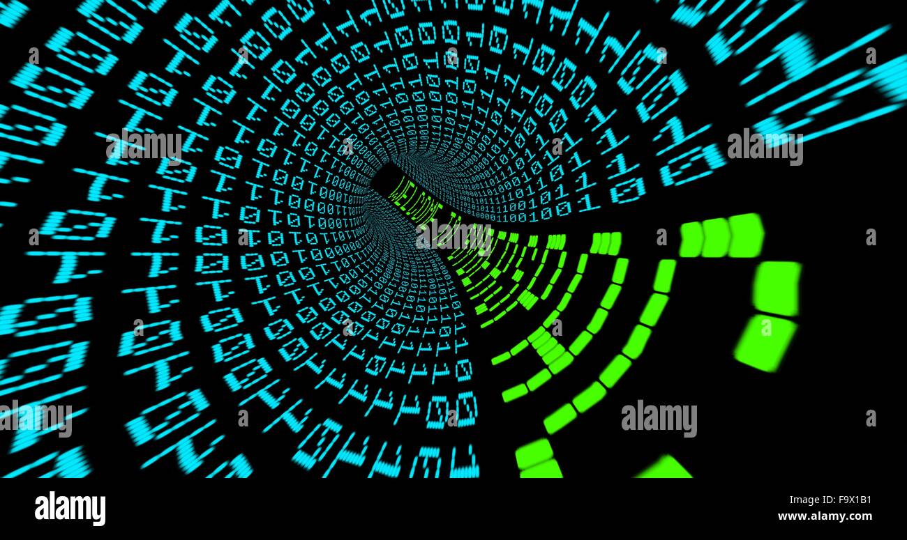 Matrix data tunnel Stock Photo - Alamy