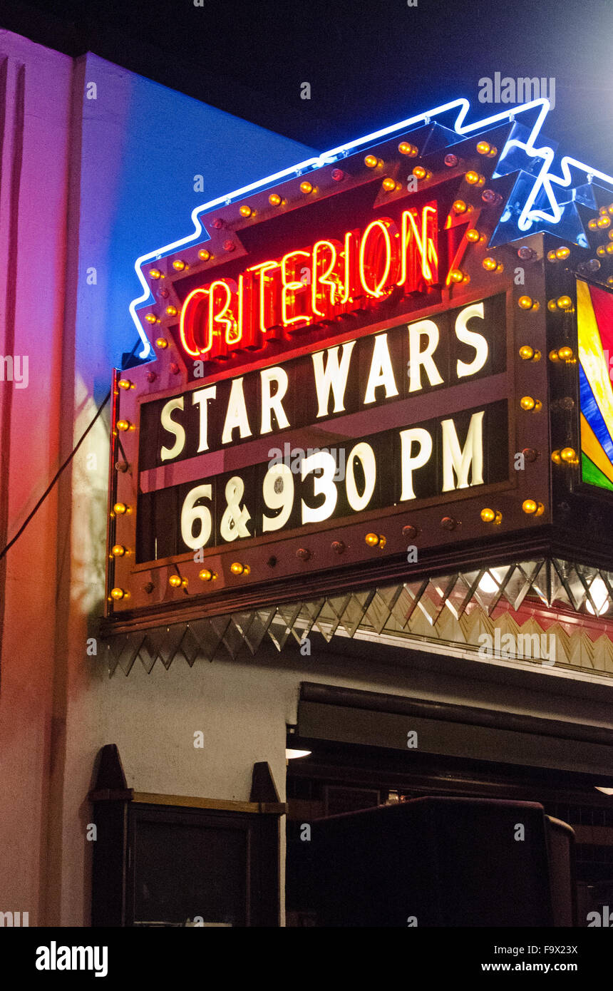 Bar Harbor, Maine, USA. 18th December, 2015. Opening night of Star Wars ...