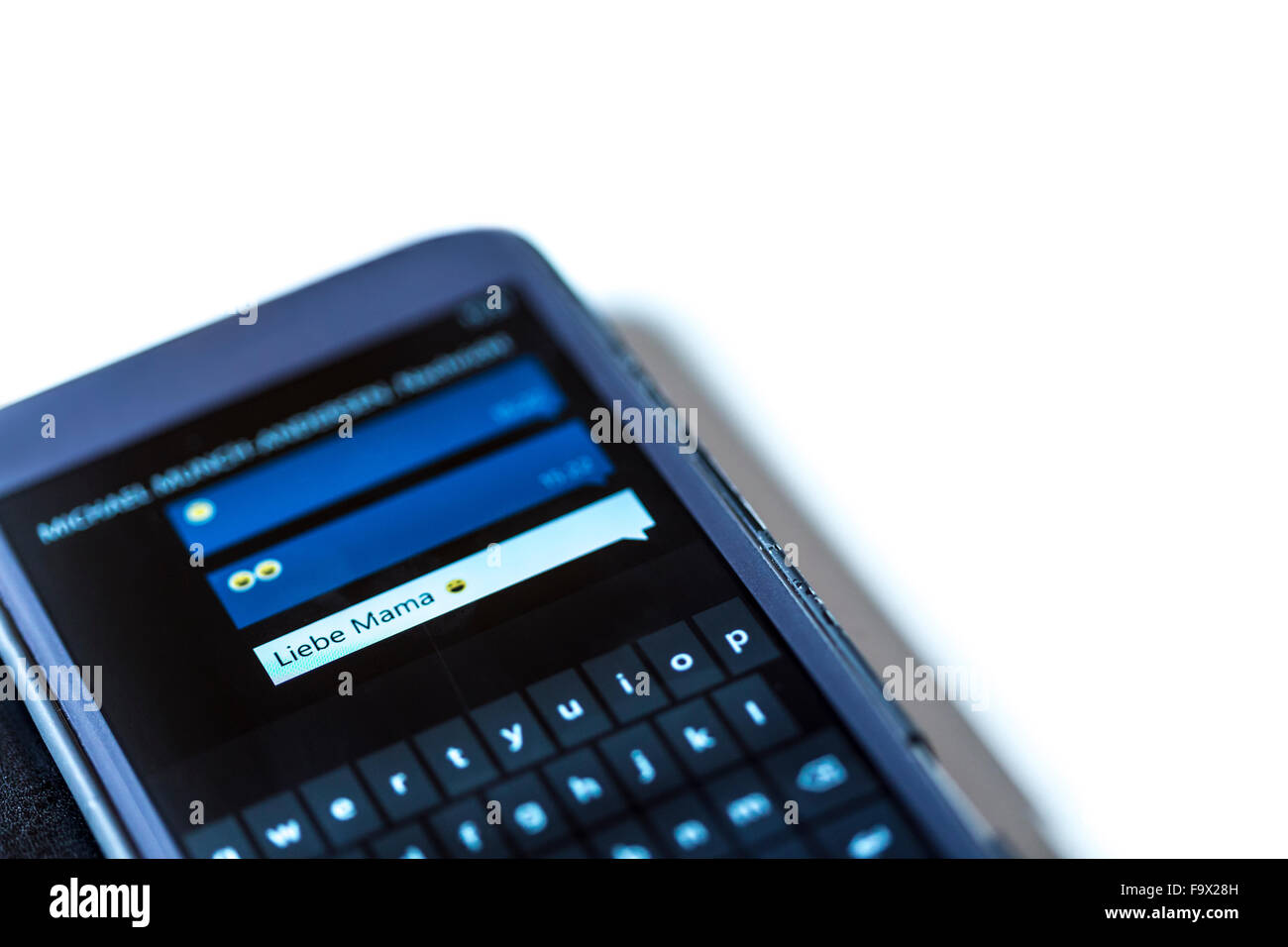 Smartphone with text message Stock Photo - Alamy