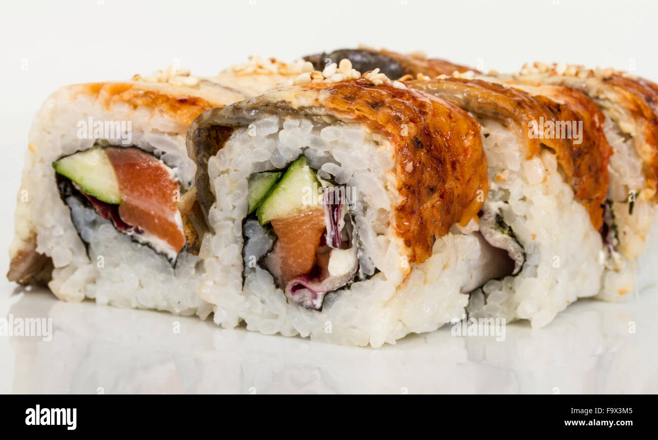 Japanese traditional Cuisine - Maki Roll with Cucumber , Cream Cheese ...