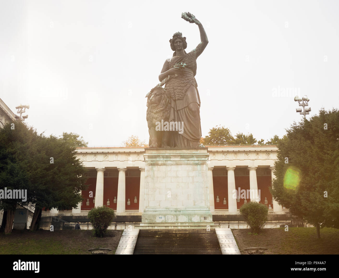 Germany, Bavaria, Munich, Ruhmeshalle with Bavaria Statue Stock Photo ...