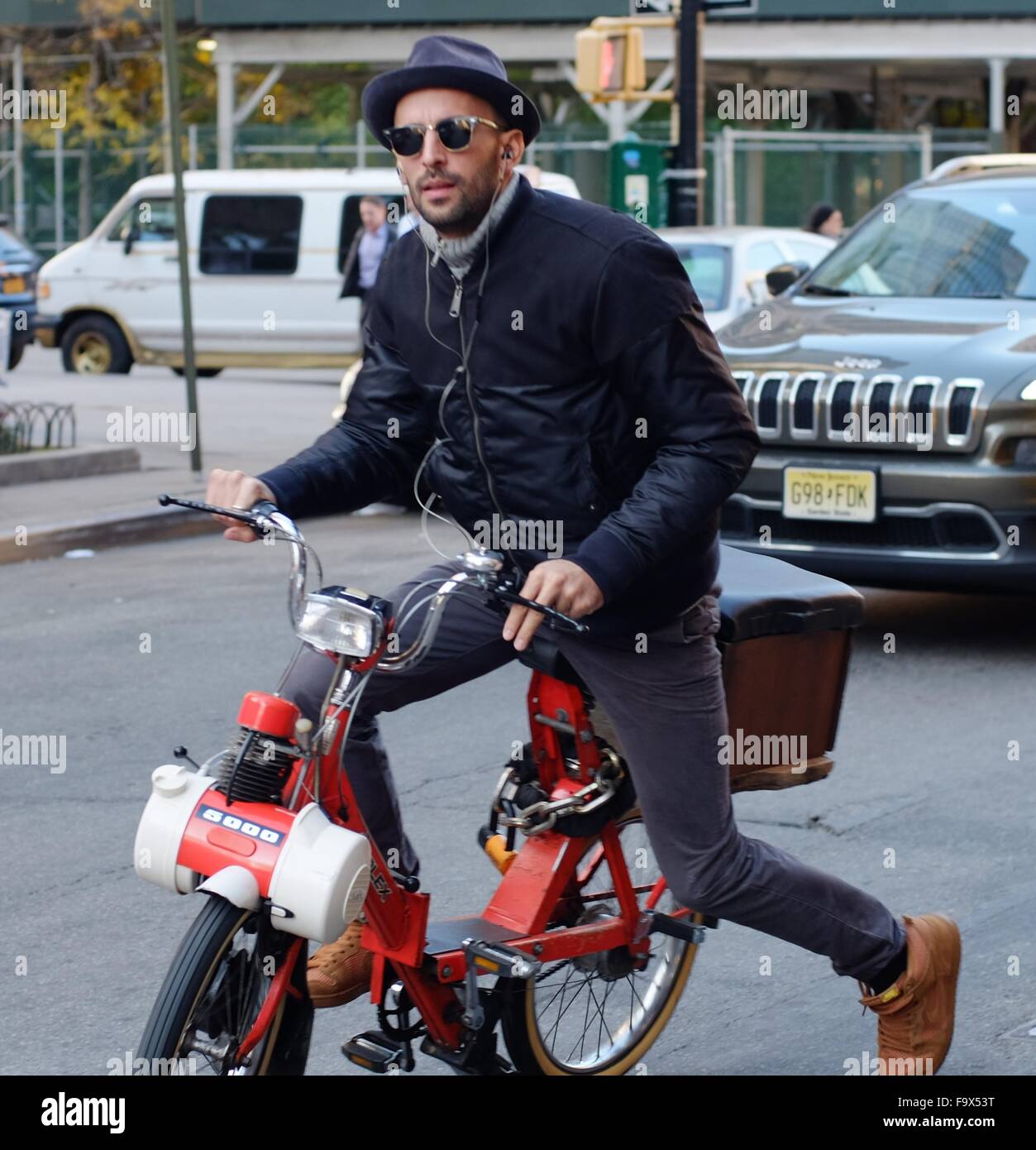JR the artist on a motor bike Featuring: JR the artist Where: New York ...