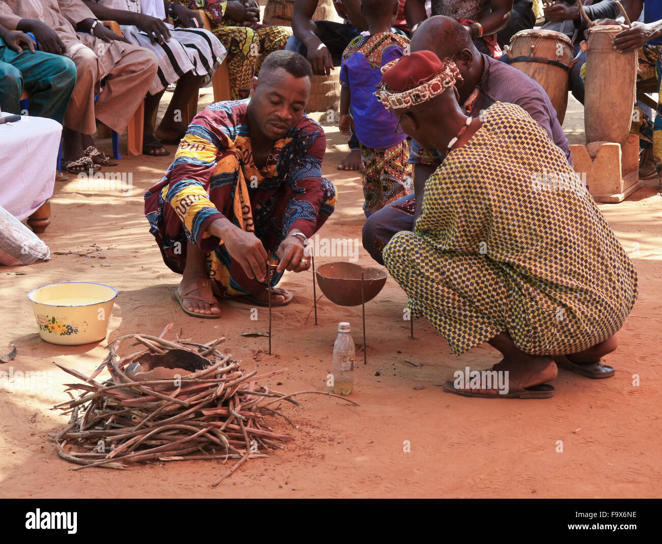 Ewe people participating in a Tron vodun (voodoo) ceremony, Lome, Togo ...