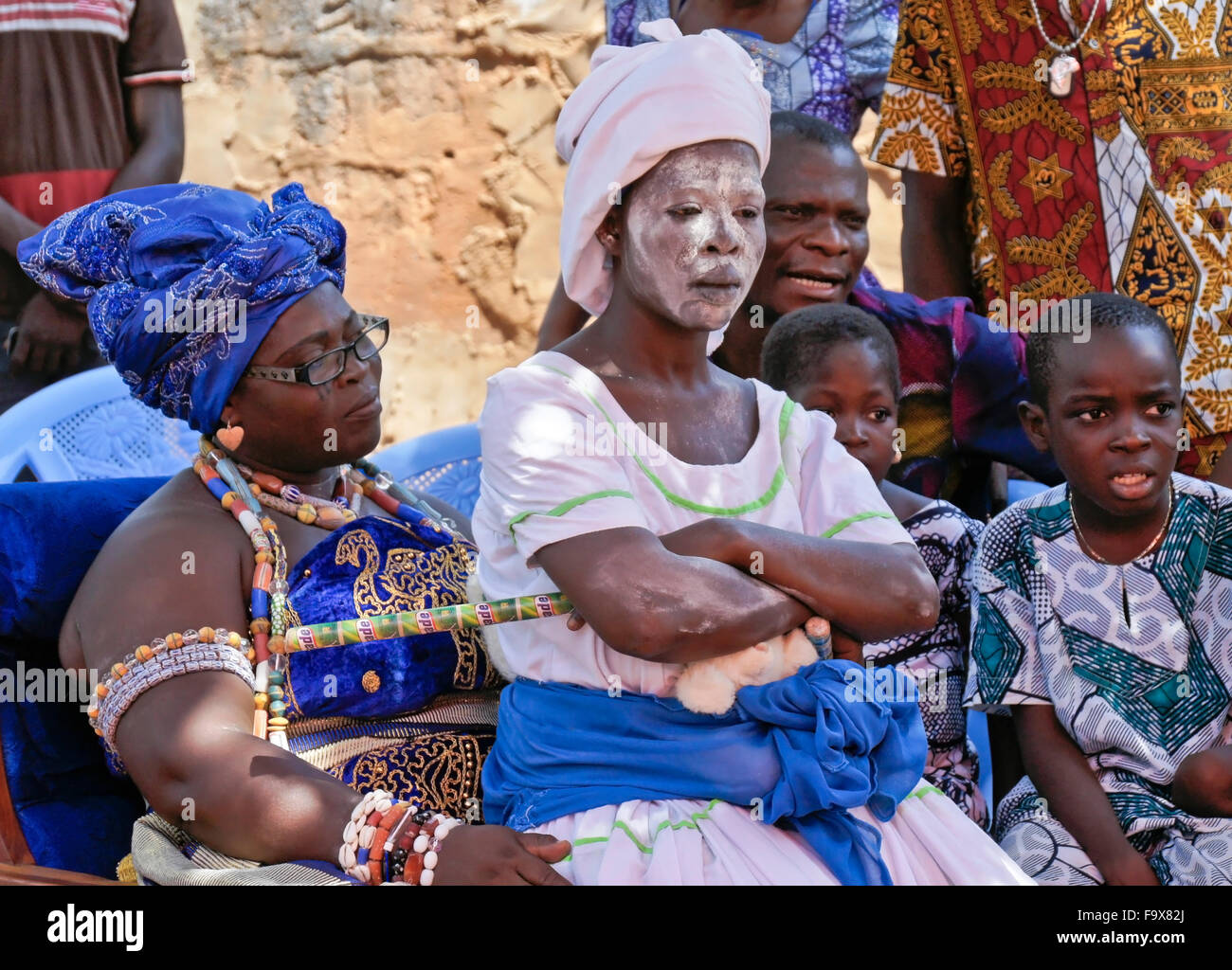 Ewe people participating in a Tron vodun (voodoo) ceremony, Lome, Togo ...
