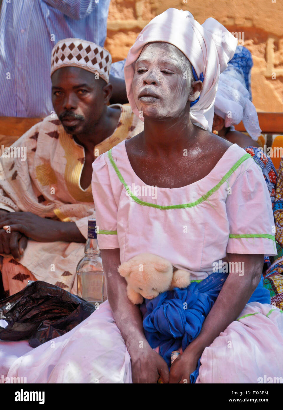 Ewe people participating in a Tron vodun (voodoo) ceremony, Lome, Togo ...