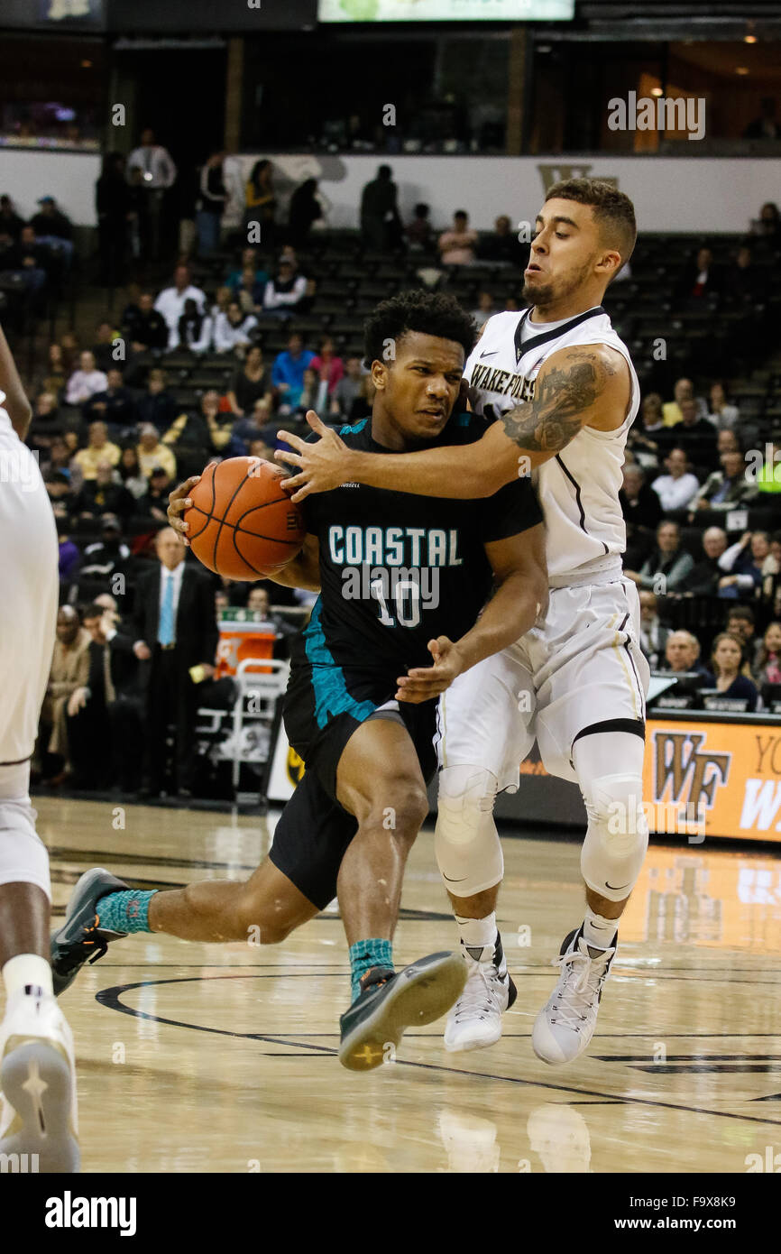 Winston-Salem, NC, USA. 18th Dec, 2015. Shivaughn Wiggins (10) of the ...