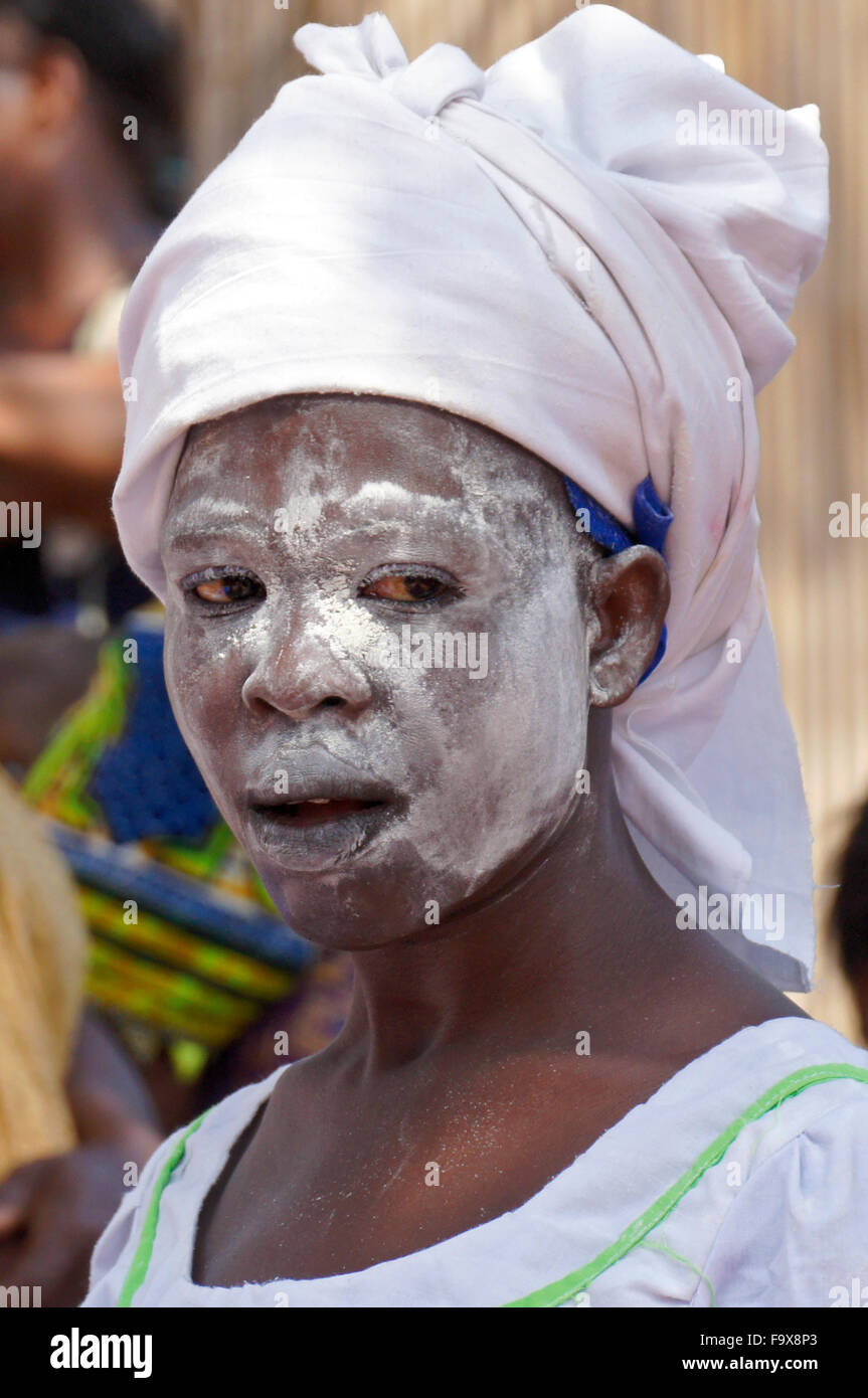 Ewe woman possessed by spirits in Tron vodun (voodoo) ceremony, Lome ...