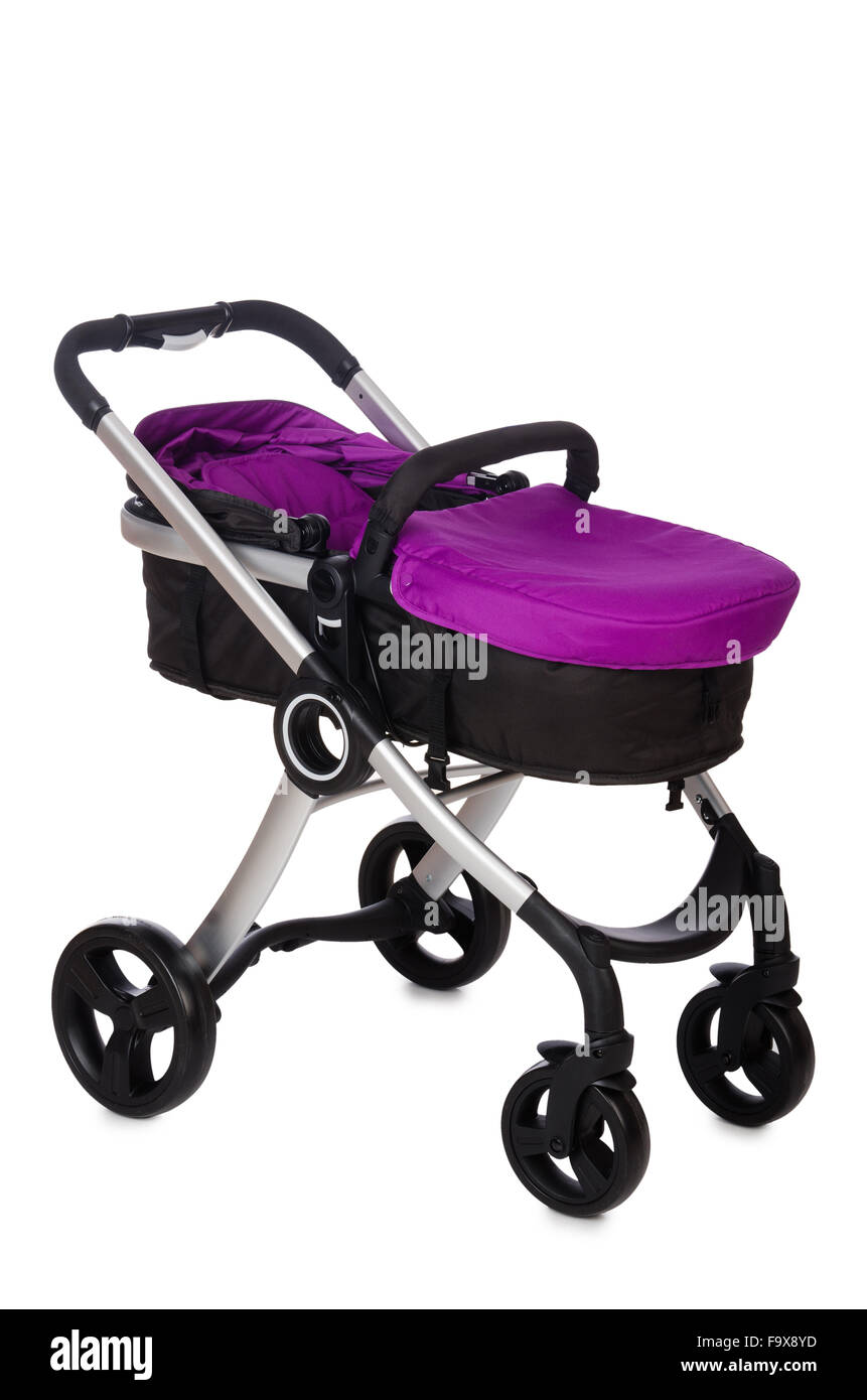 Child pram isolated on the white background Stock Photo - Alamy