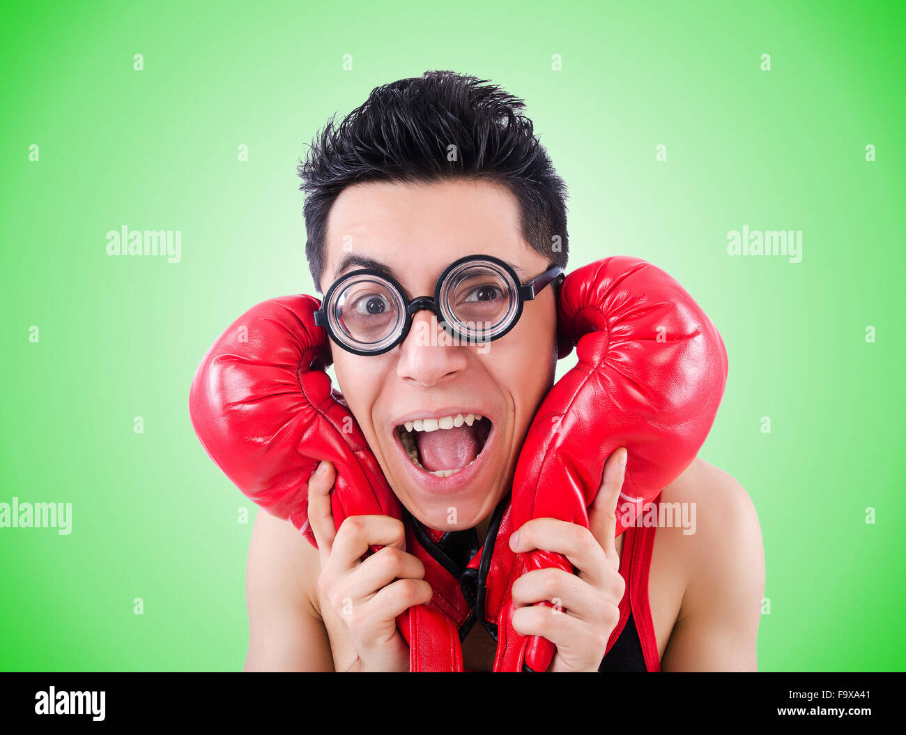 Funny boxer isolated on the white background Stock Photo - Alamy