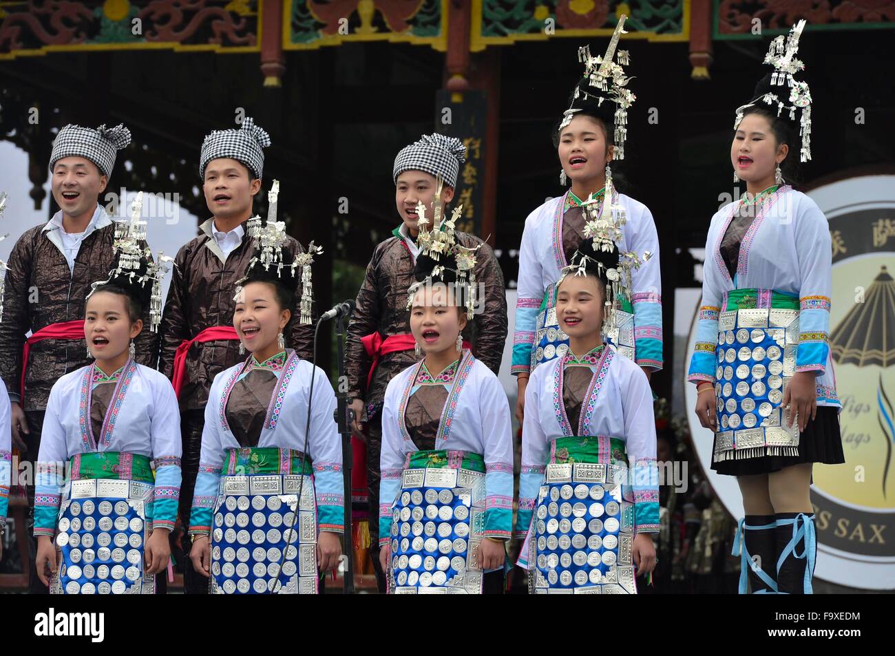 Rongjiang, China's Guizhou Province. 18th Dec, 2015. Performers of Dong ...