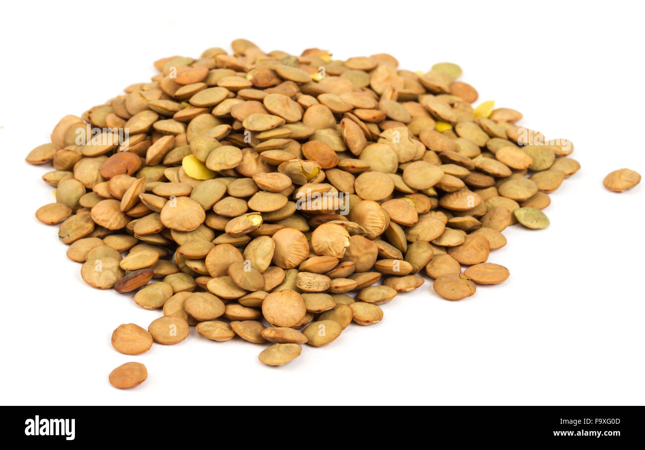 Lentils Isolated on White Background Stock Photo - Alamy