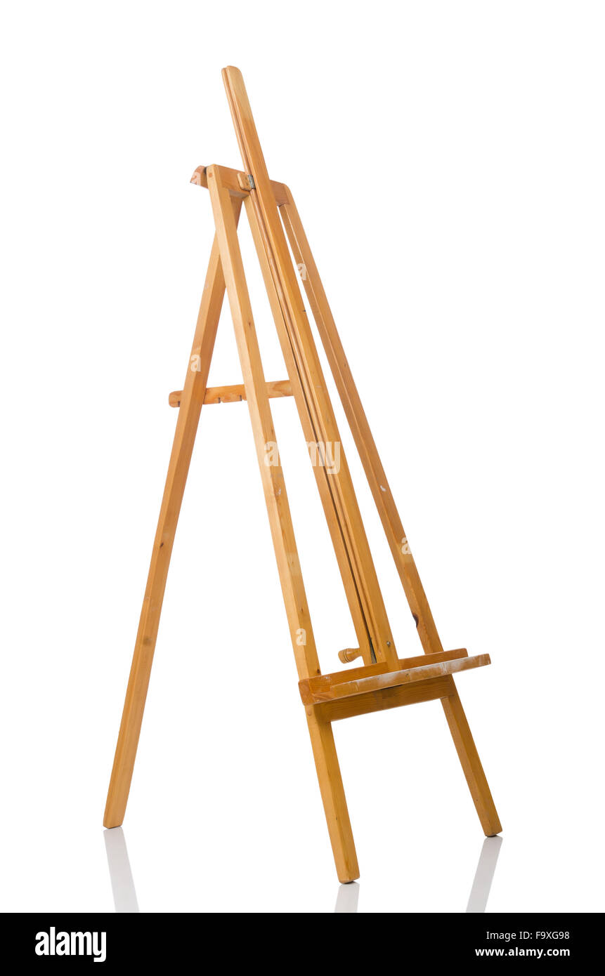 Easel isolated on the white background Stock Photo - Alamy